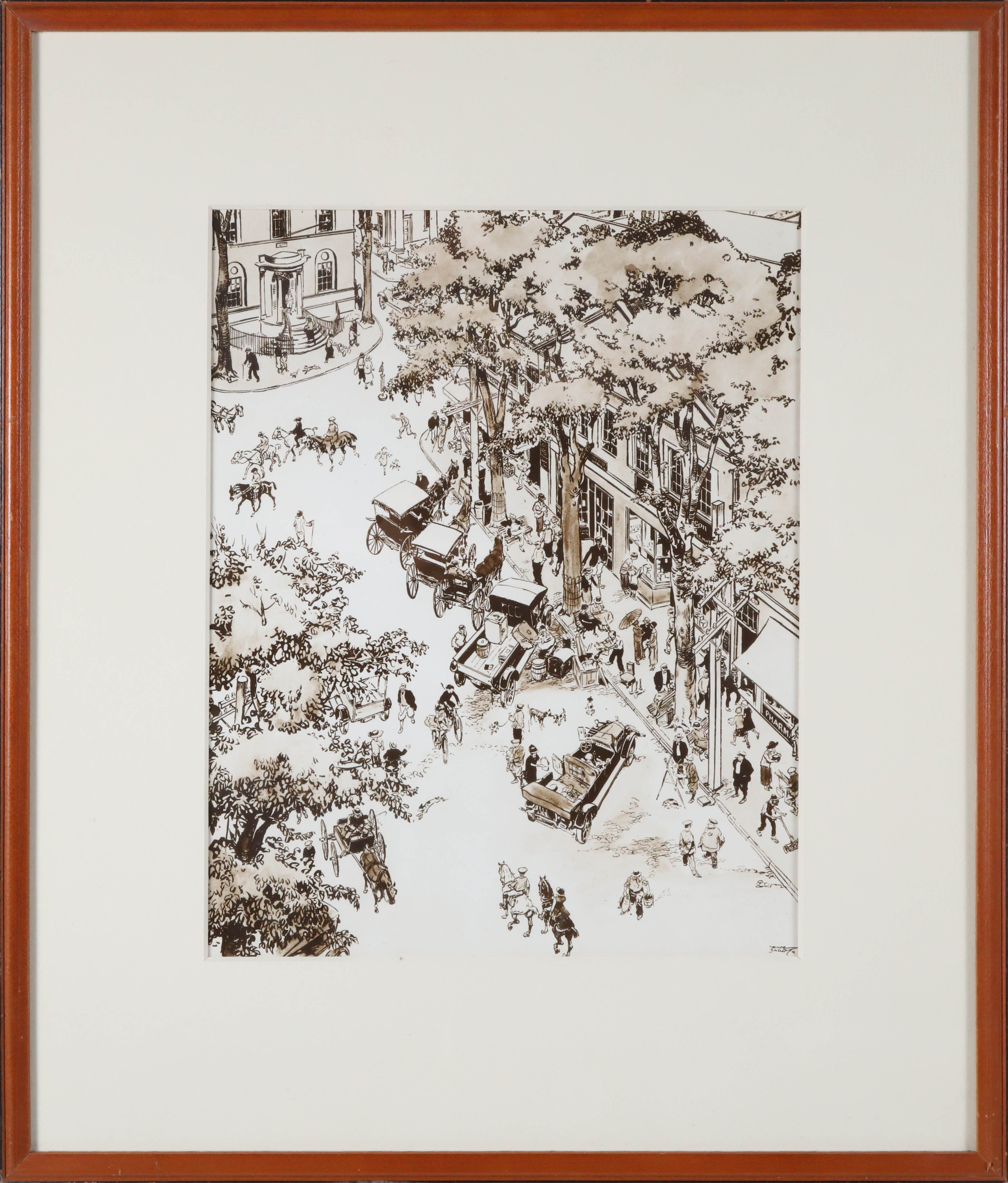 Tony Sarg (1880-1942) Sepia Tone Print "Main Street Nantucket" - Tony ...