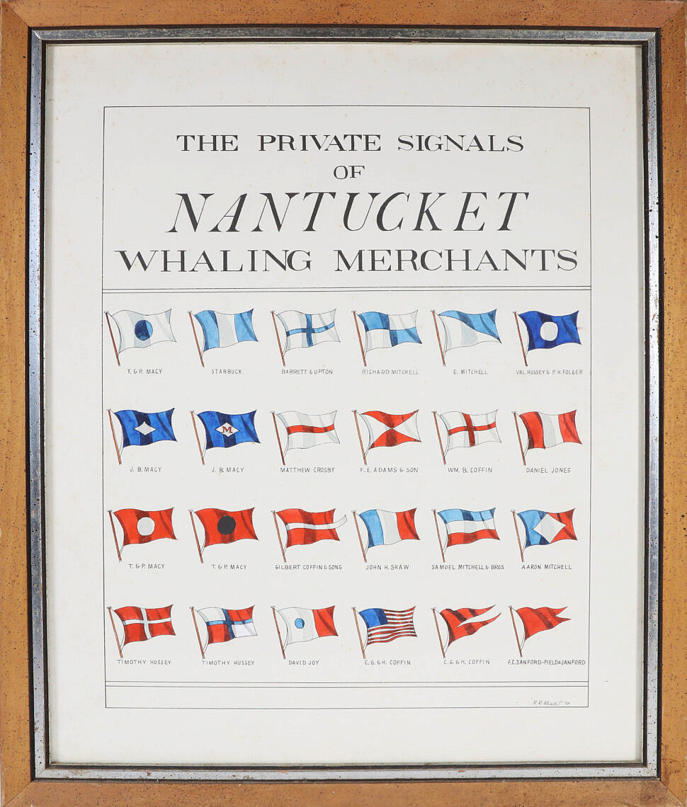 R. R. Newel Print "Private Signal Flags of Nantucket Whaling Merchants ...