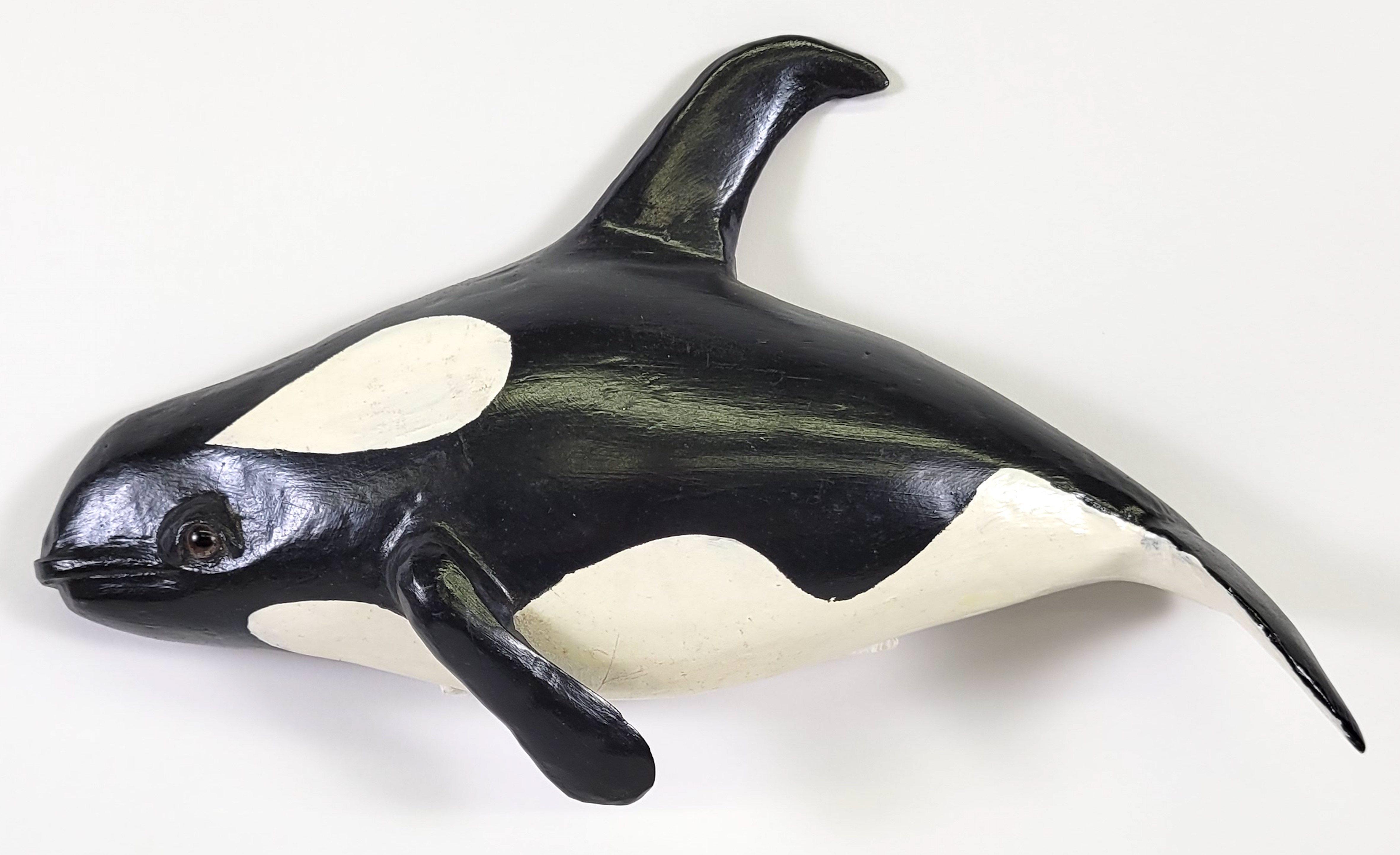 Vintage Carved and Painted Orca Killer Whale Plaque - Vintage Carved ...