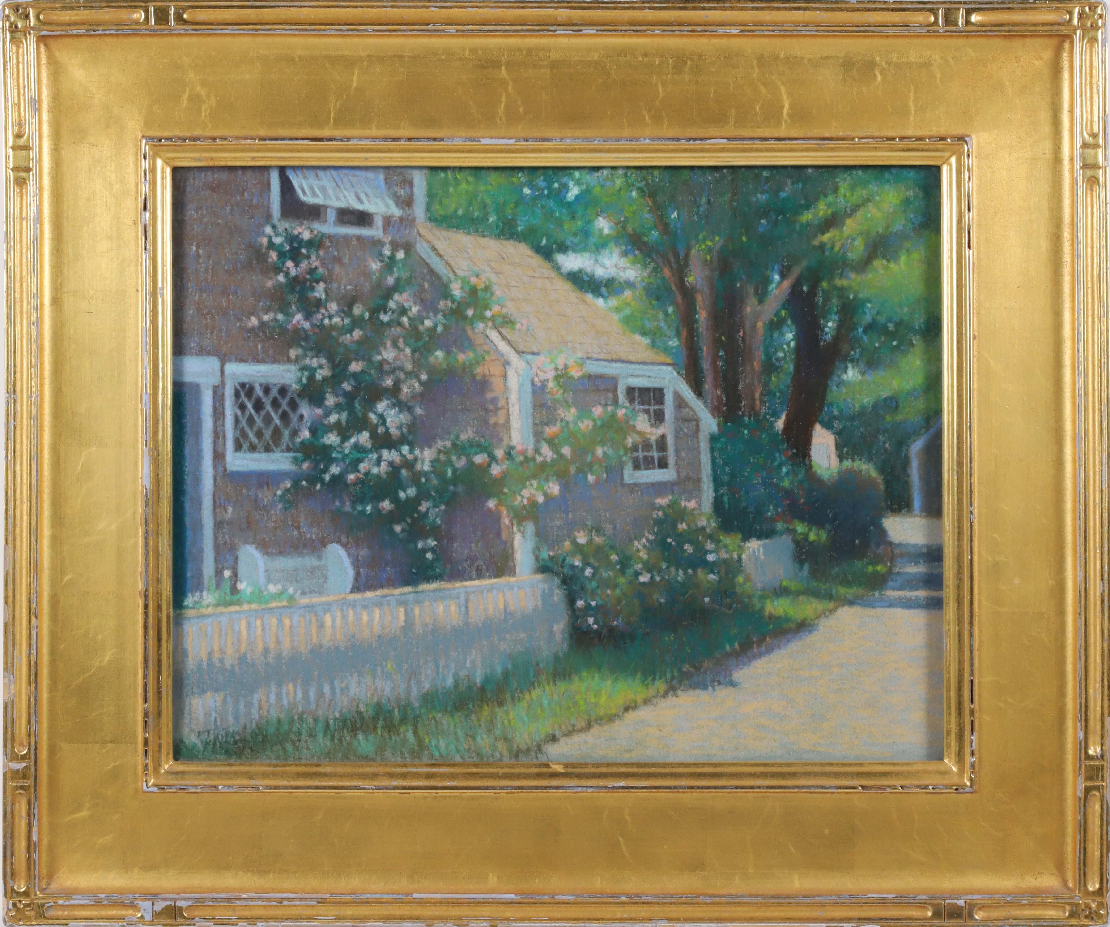 Timothy R. Thies (American 1954-2000) Pastel "Nantucket Street Scene ...