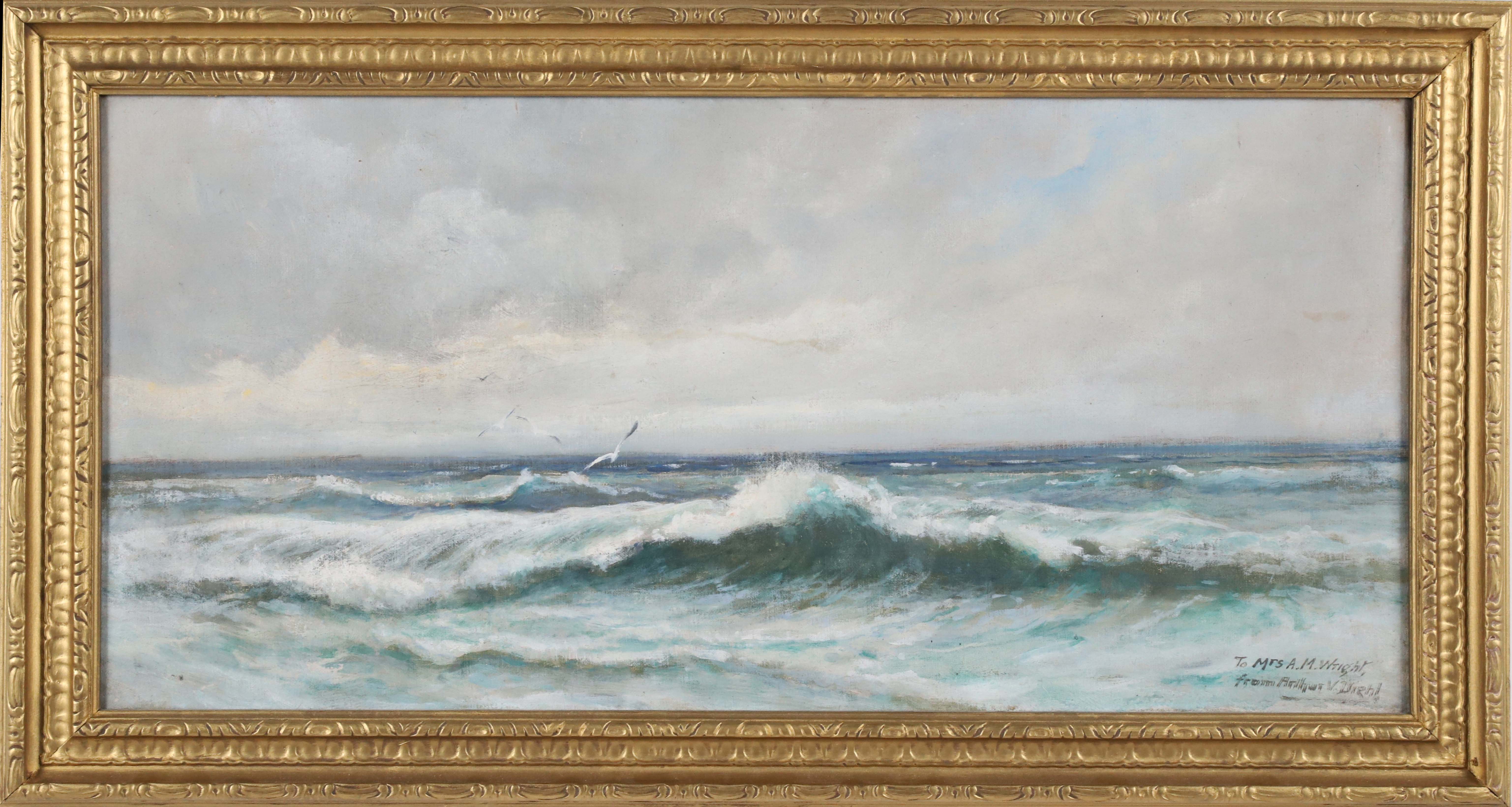 Arthur Vidal Diehl (Massachusetts 1870-1929) Oil on Artist Board "Gulls ...