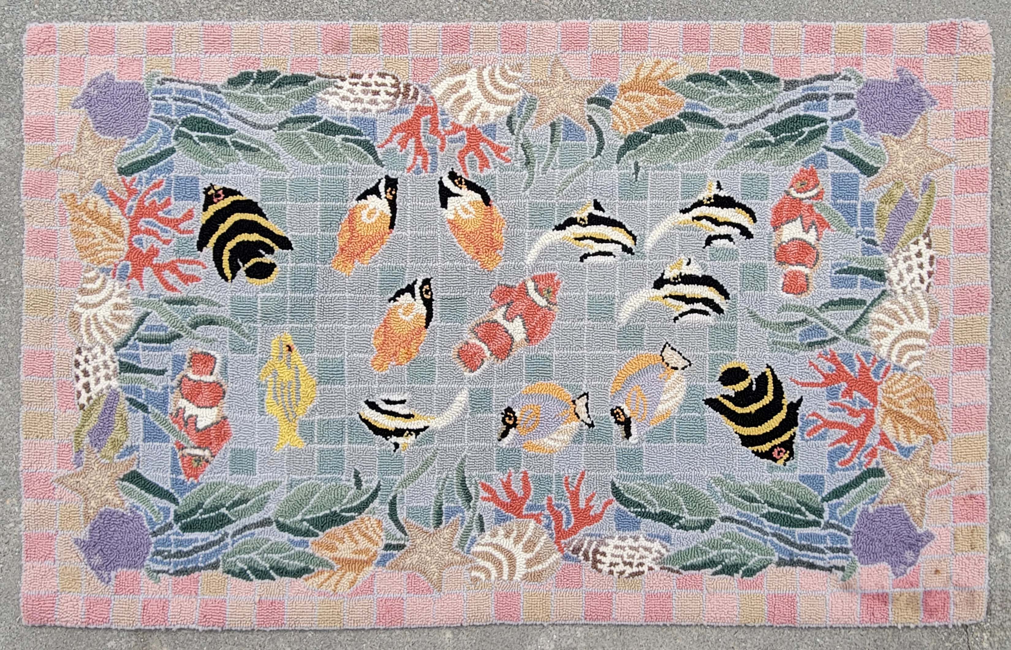 Tropical Fish Hooked Rug - Tropical Fish Hooked Rug - Rafael Osona ...