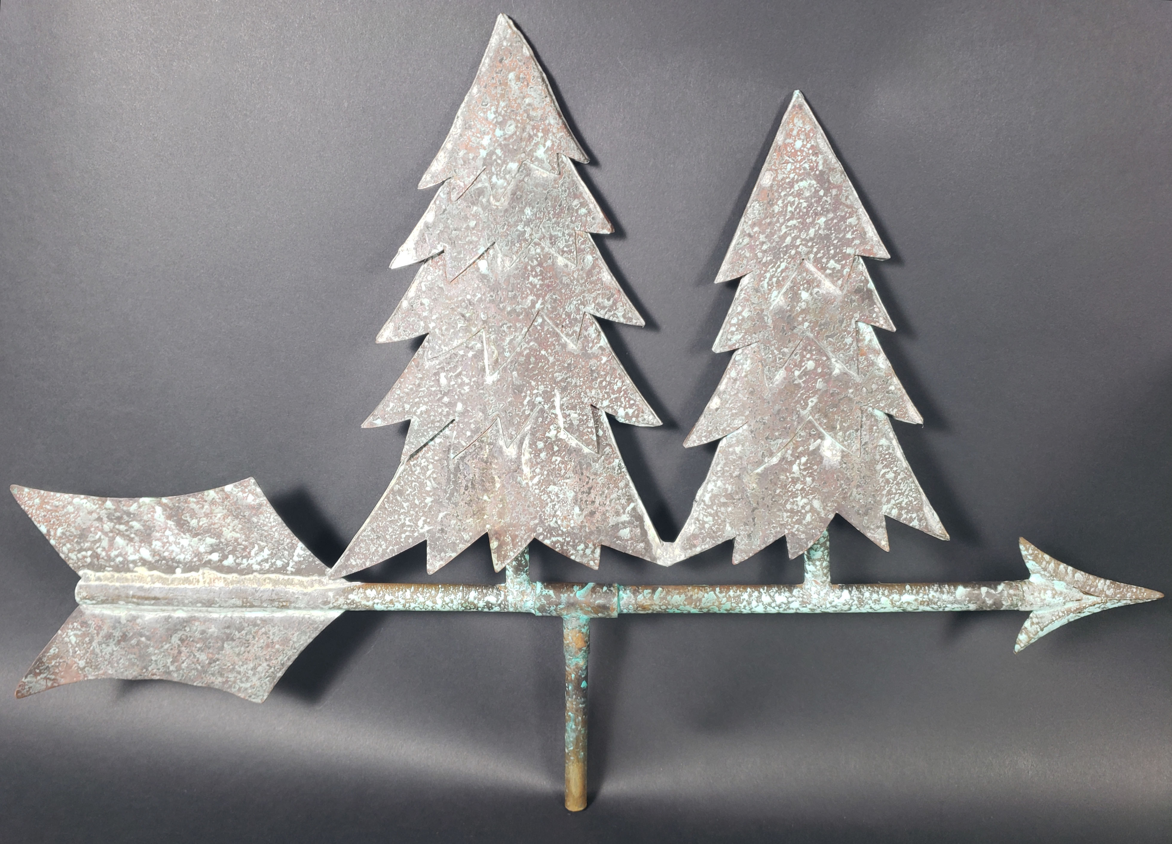 Copper Christmas Tree Weathervane - Vintage Copper Figural Christmas ...