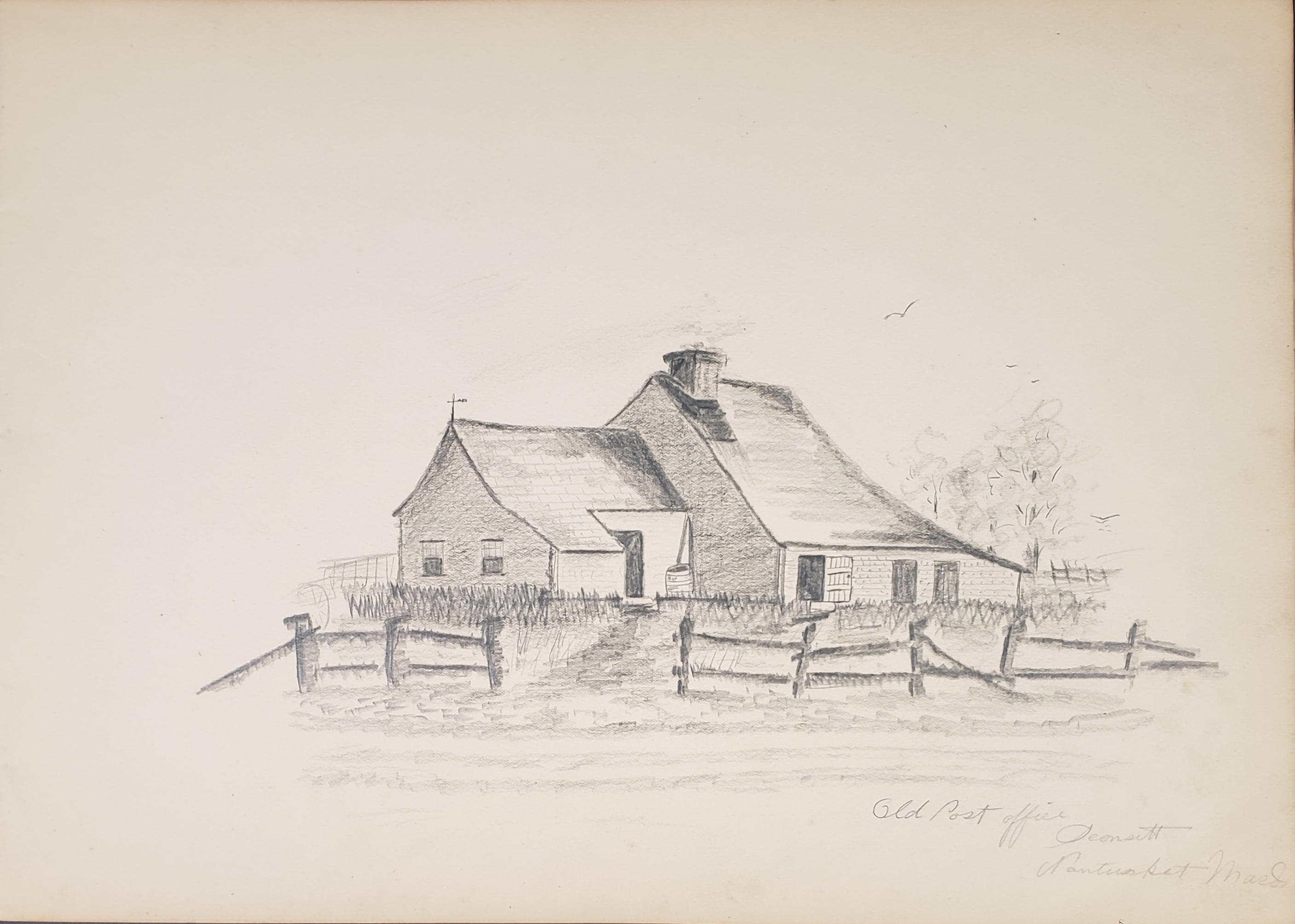 Antique Nantucket Pencil Drawing - Antique Nantucket Pencil Drawing ...