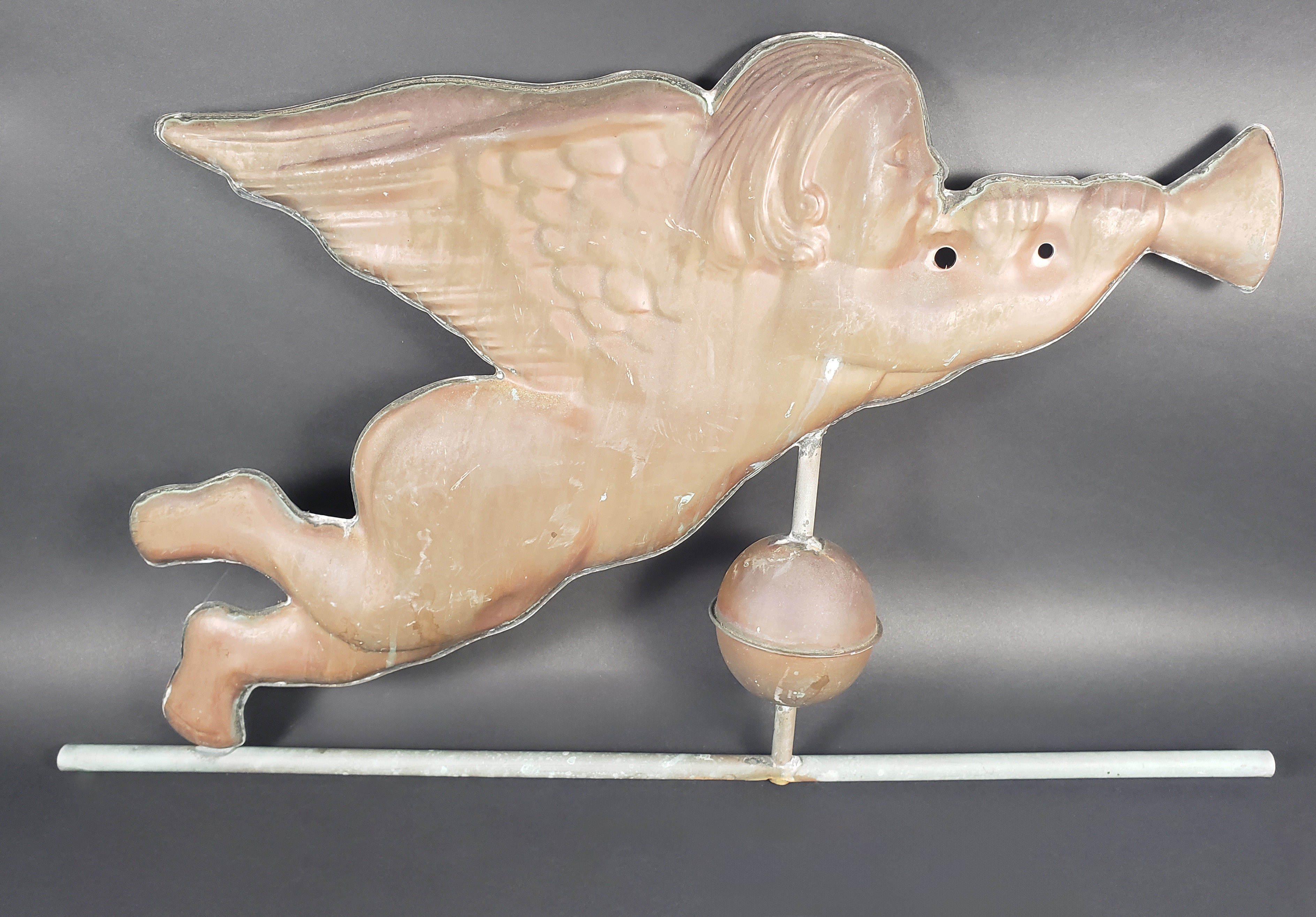 Copper Angel Gabriel Weathervane - Vintage Figural Copper Archangel ...