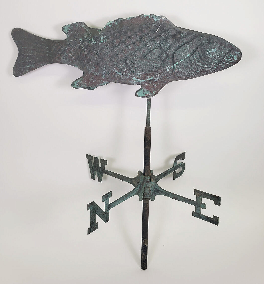 Vintage Copper Fish Weathervane - Vintage Copper Fish Weathervane, 20th ...
