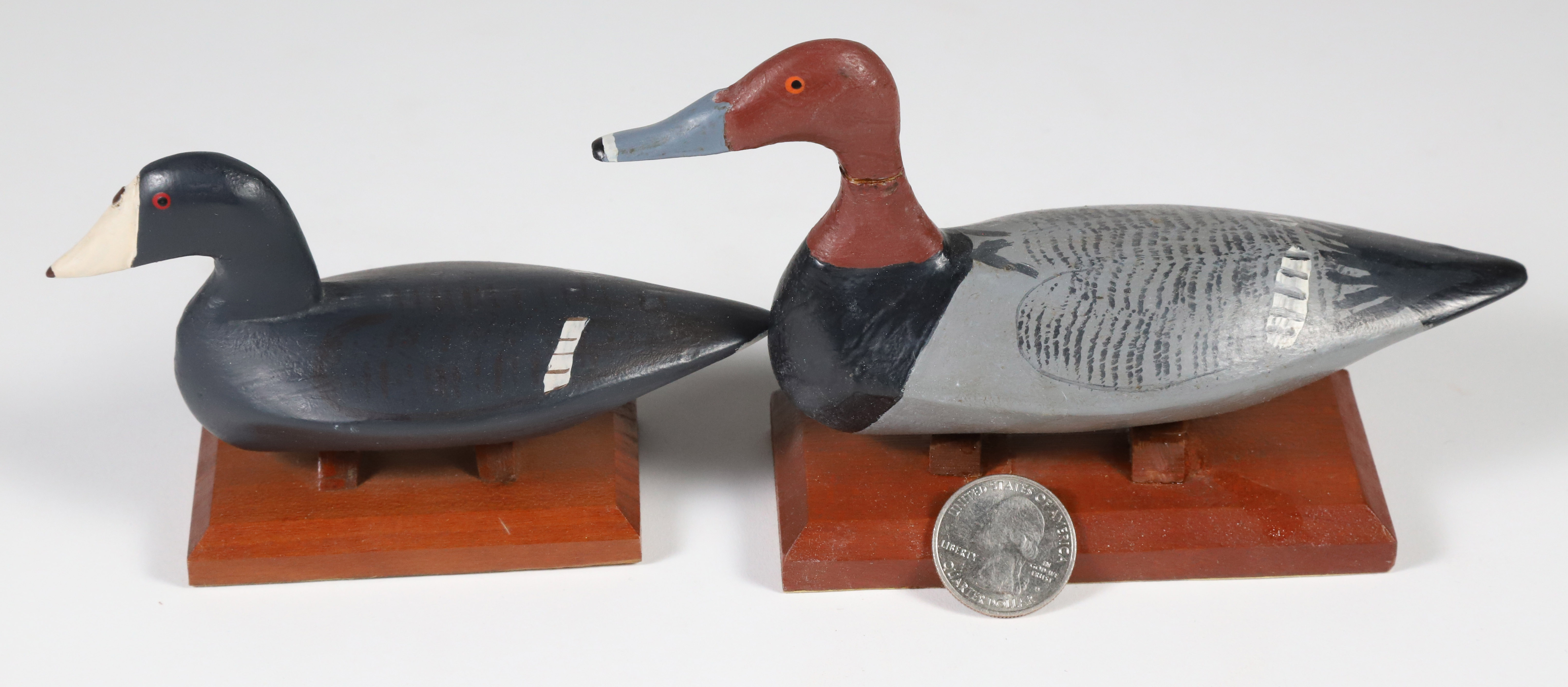 Pair of Dr. John Carriere Carved Miniature Duck Decoys - Pair of Dr ...