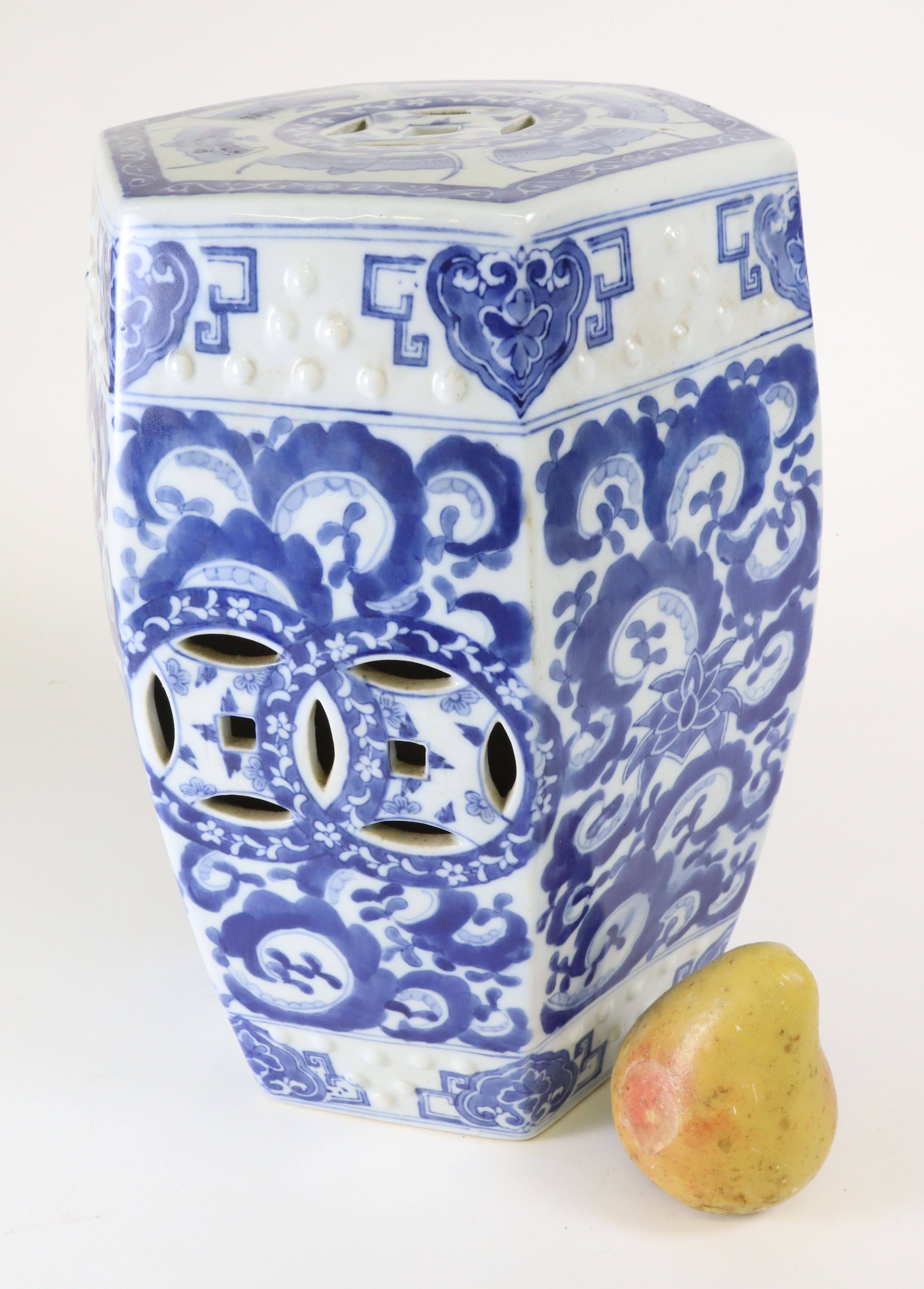 Diminutive Chinese Blue and White Decorated Porcelain Garden Stool ...