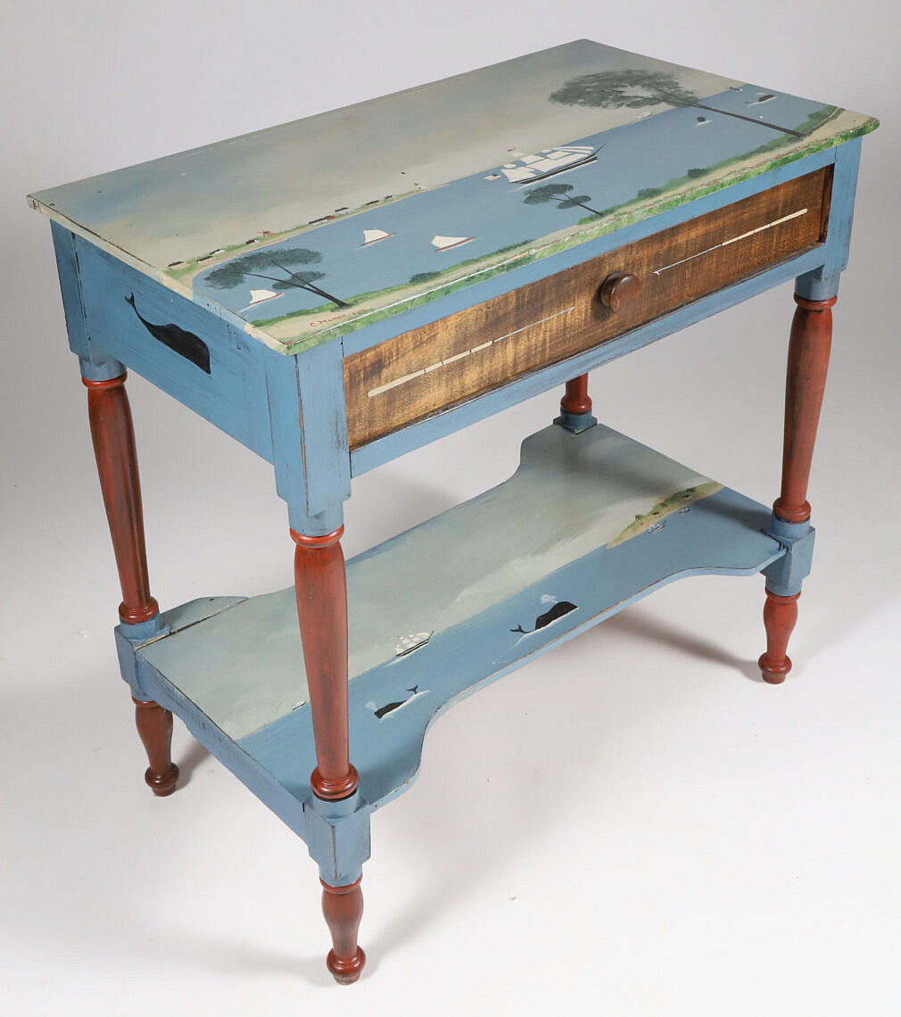 Charle Munro Decorated Antique Work Stand - Charle Munro Decorated ...