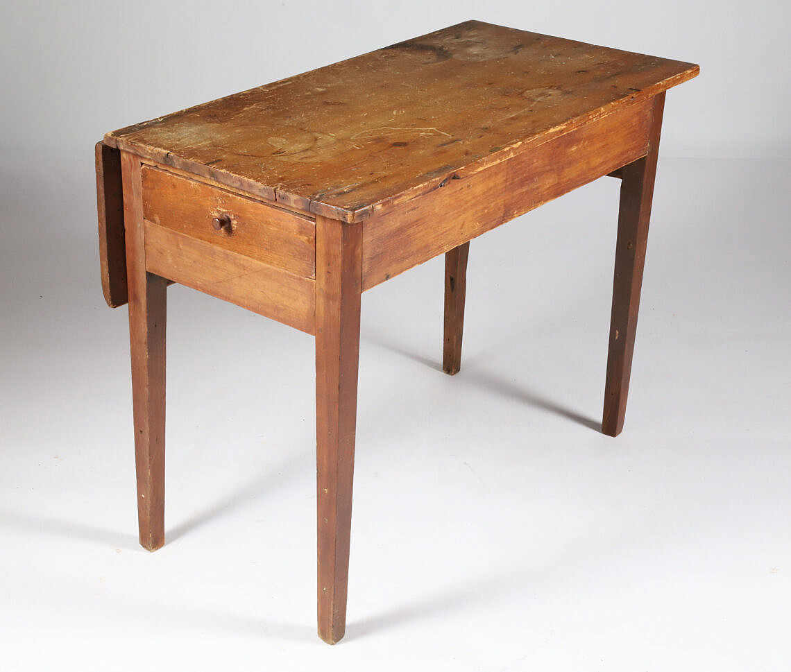 American Shaker Two Drawer Single Drop Leaf Table - American Shaker Two Drawer Single Drop Leaf ...