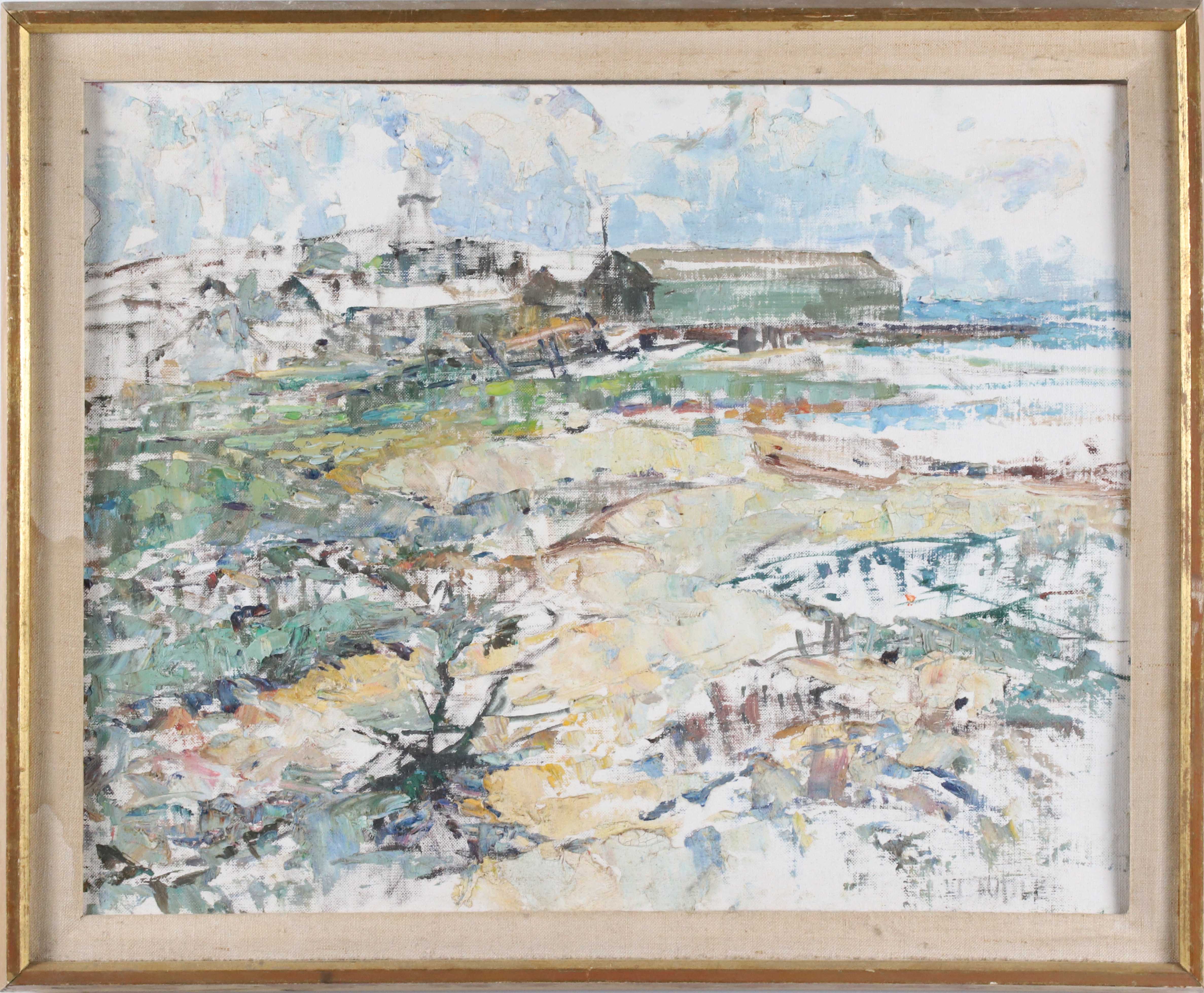 Isabelle Tuttle Oil on Artist Board "Wind and Sand" Nantucket ...