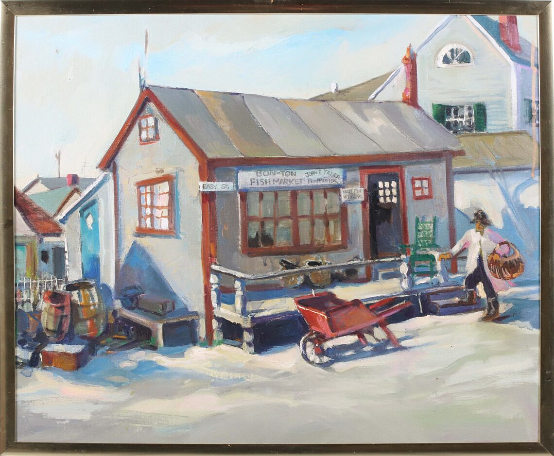 Mary Sarg Murphy (1911-1986) Oil on Canvas "Easy Street" circa 1930 ...