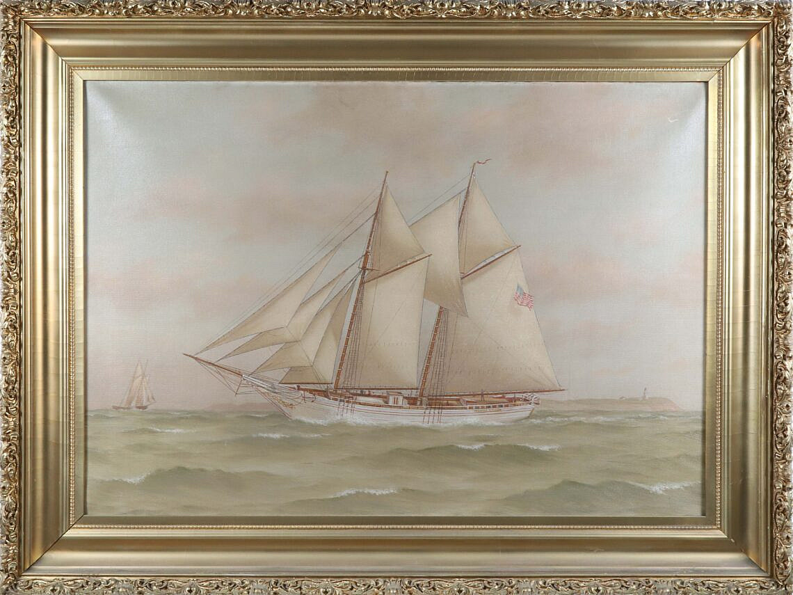 Oil on Linen "Portrait of the American Schooner Emma Ritch" - Oil on ...