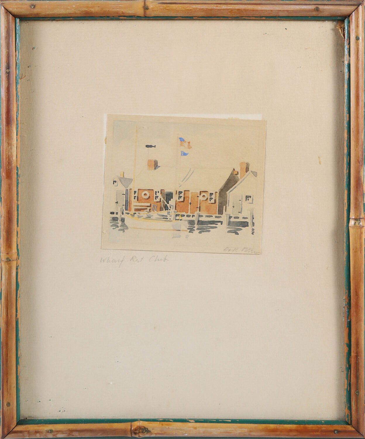 Vintage Doris & Richard Beer Watercolor "Wharf Rat Club" - Vintage Doris & Richard Beer ...