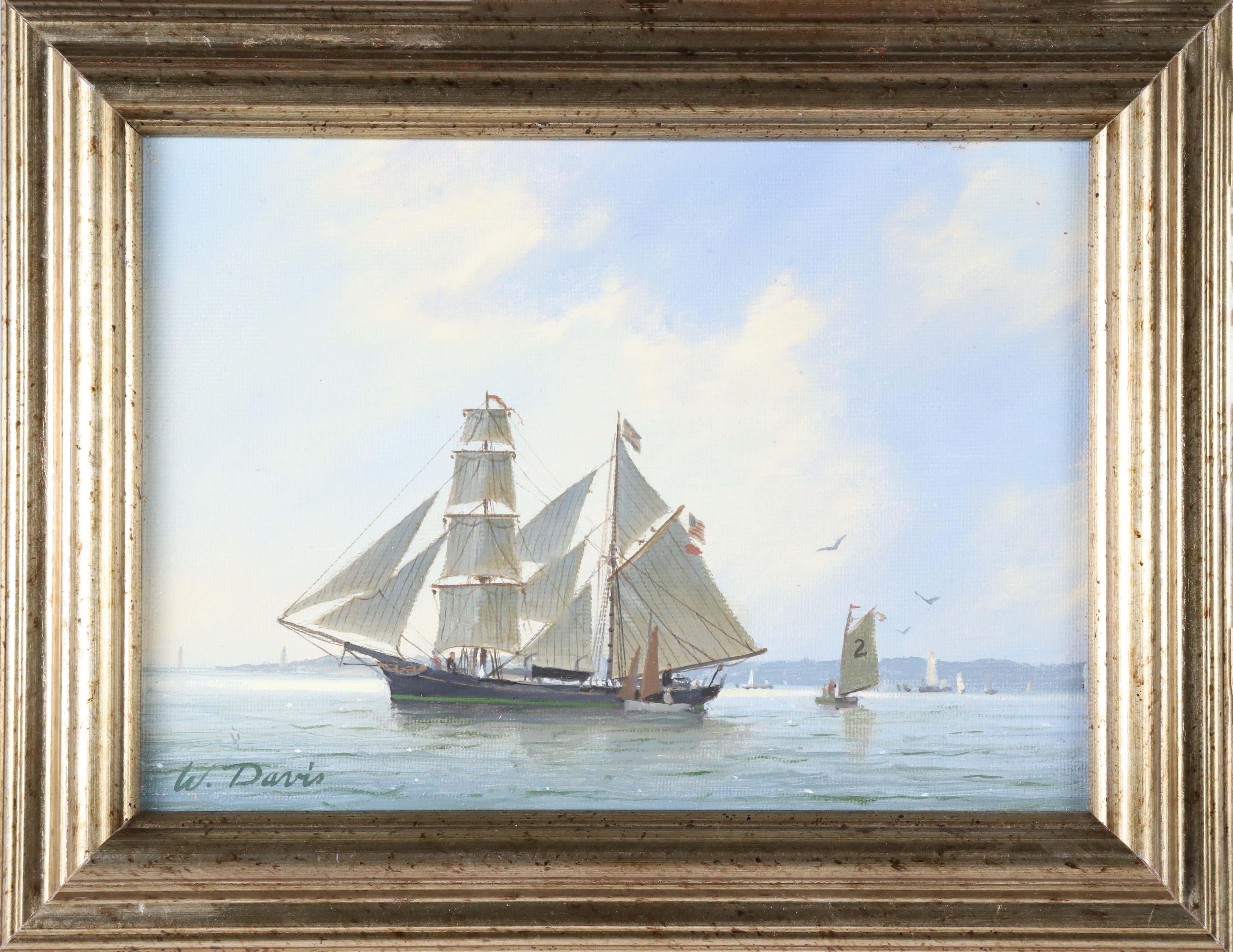 William R. Davis (American b.1952) Oil on Panel "Taking on Supplies ...