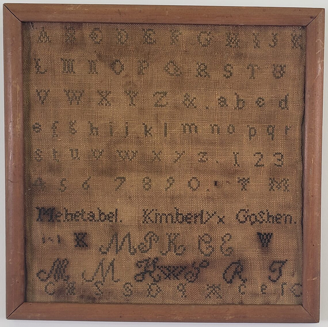 Antique Alphabet Sampler - Antique School Girl Alphabet Needlepoint ...