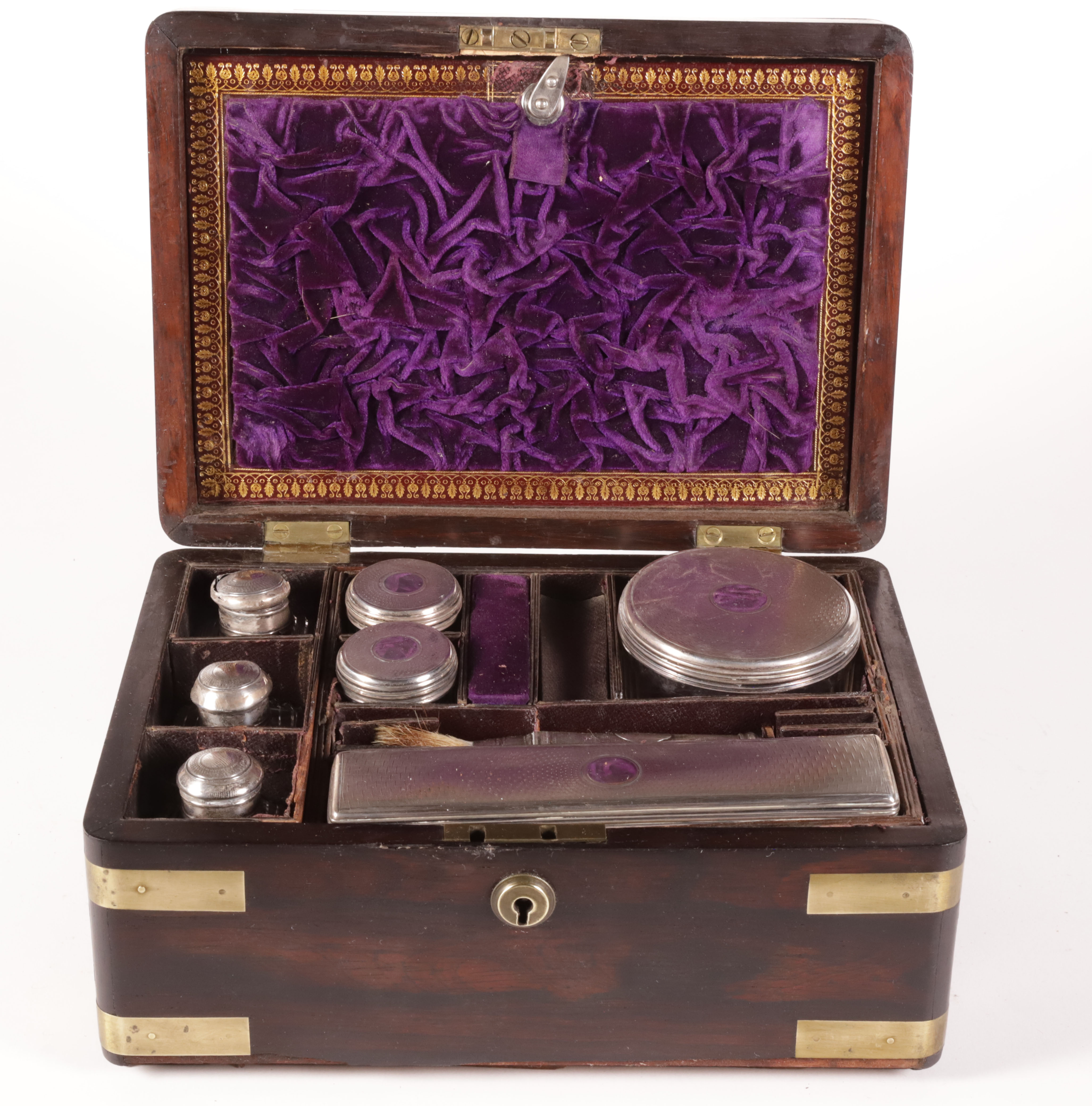 English Lady's Brass Bound Dressing Box 19th Century - English Lady's ...