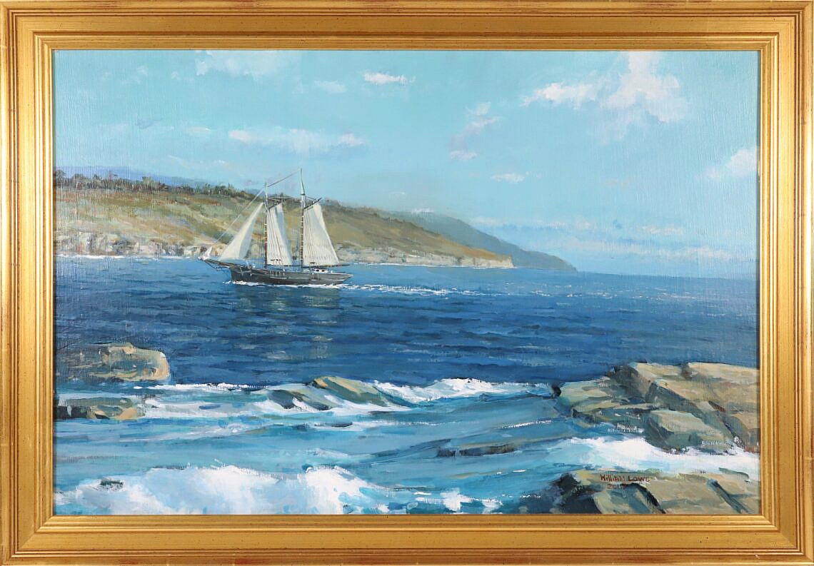 William Lowe (American b. 1940) Oil on Canvas Returning to Safe Harbor ...