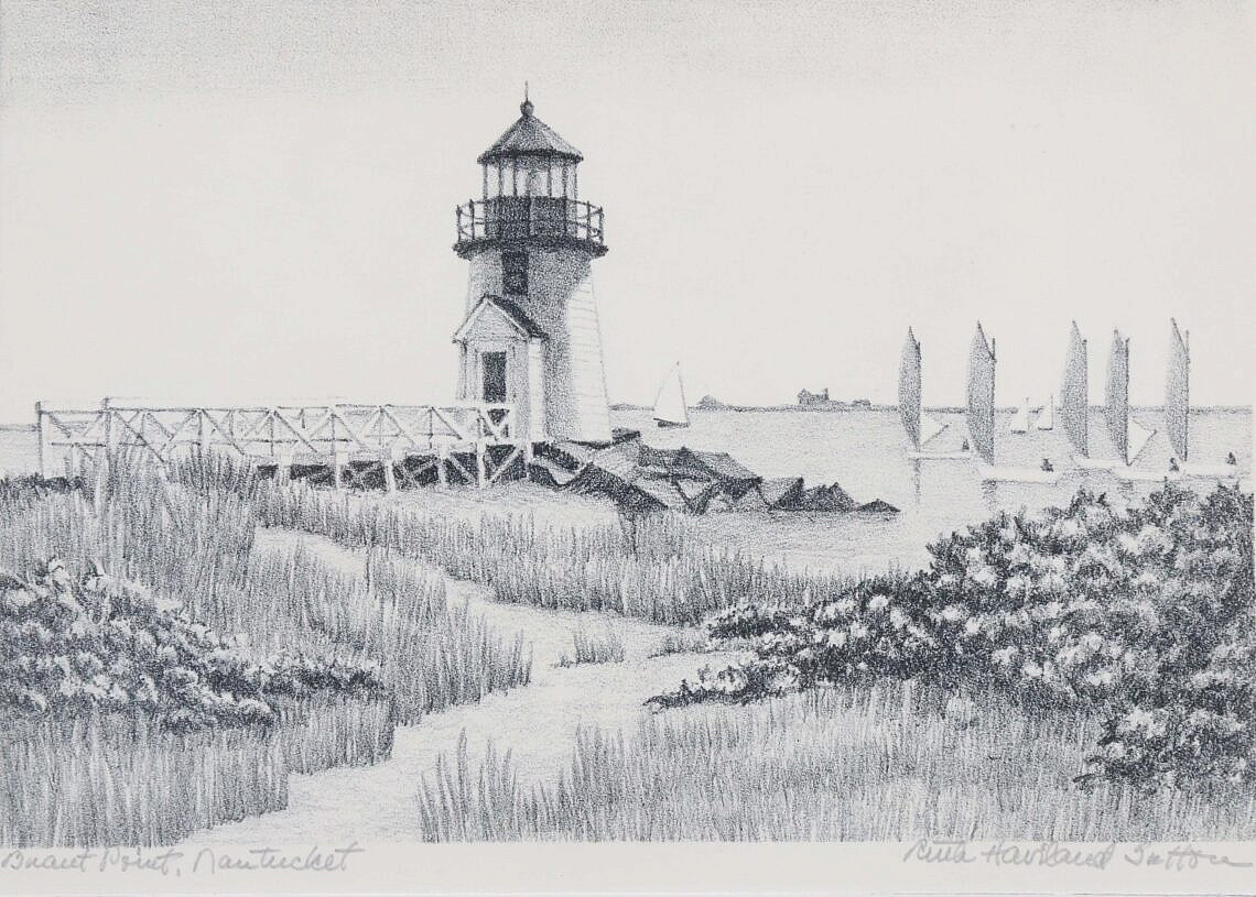 Ruth Haviland Sutton Etching "Brant Point Nantucket" - Ruth Haviland ...
