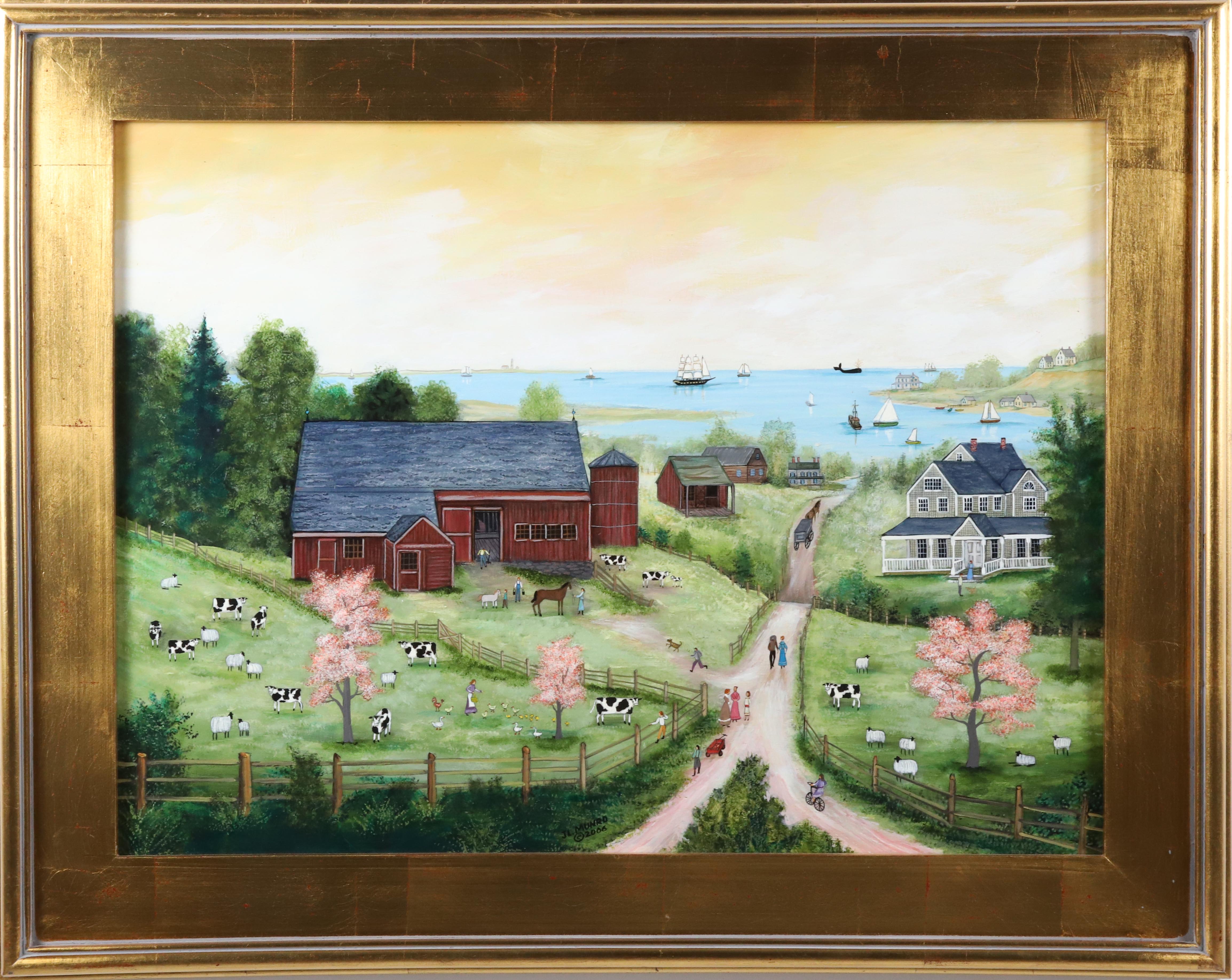 Jan Munro Mixed Media on Masonite "View Salt Water Farm Spring ...