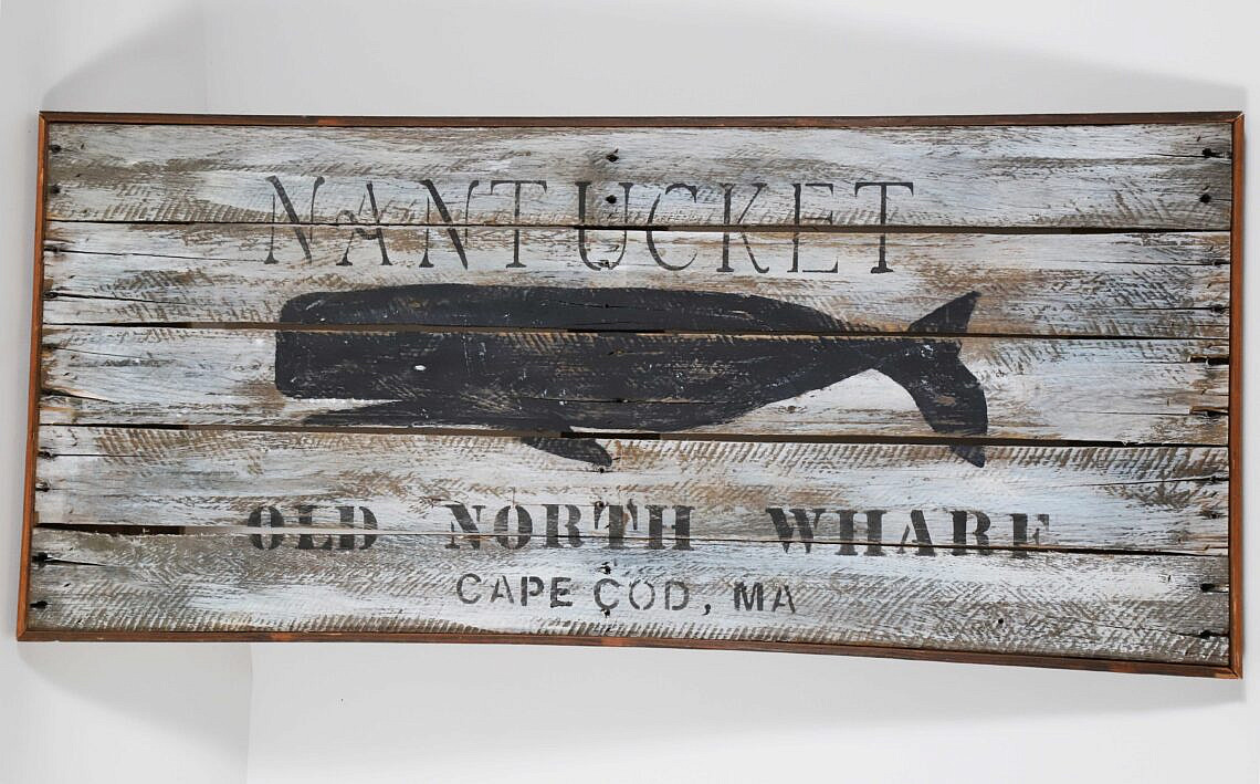 Contemporary Whale Sign "Nantucket Old North Wharf - Cape Cod MA ...