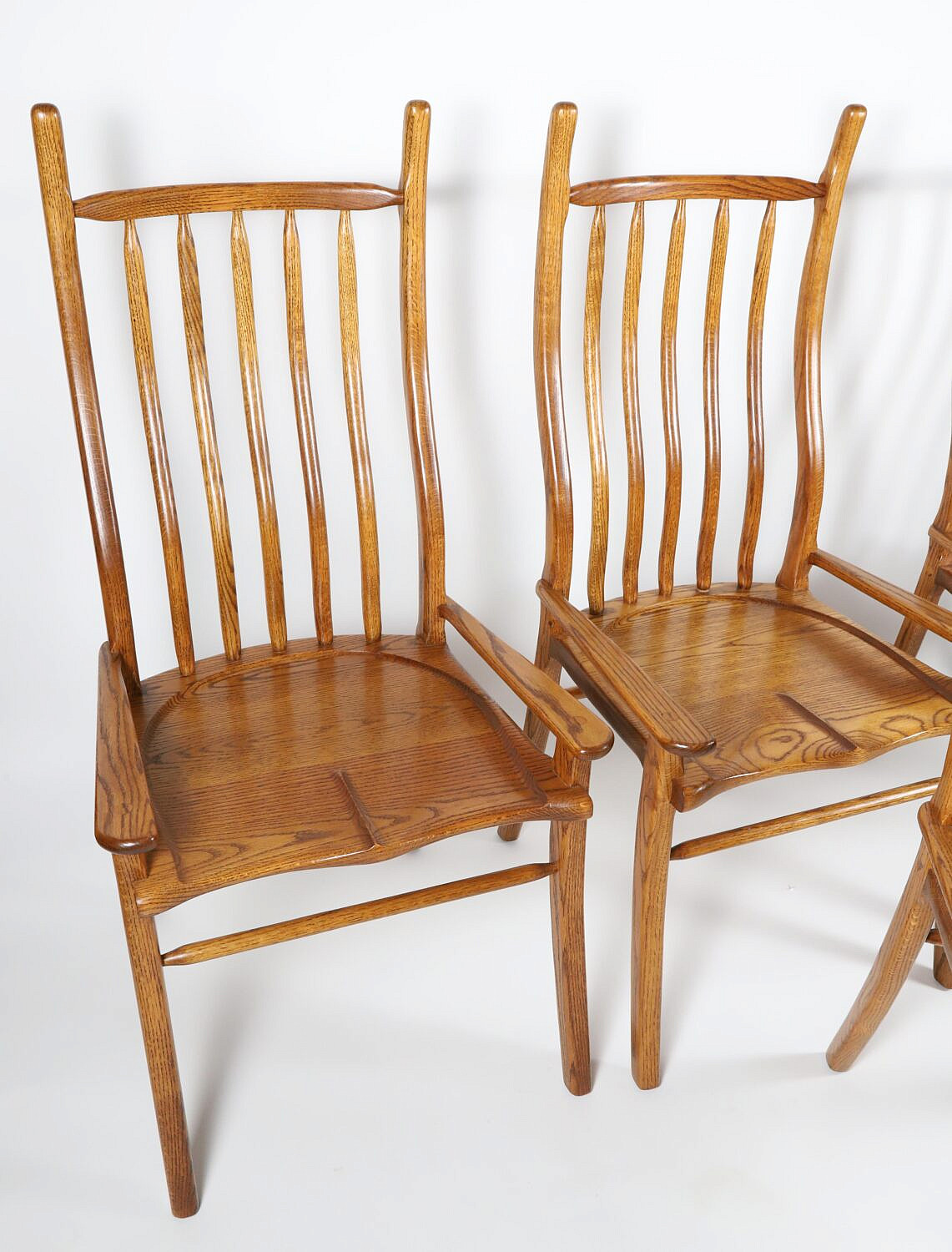 Set of Four Stephen Swift Oak High Back Low Arm Chairs - Scarce Set of ...