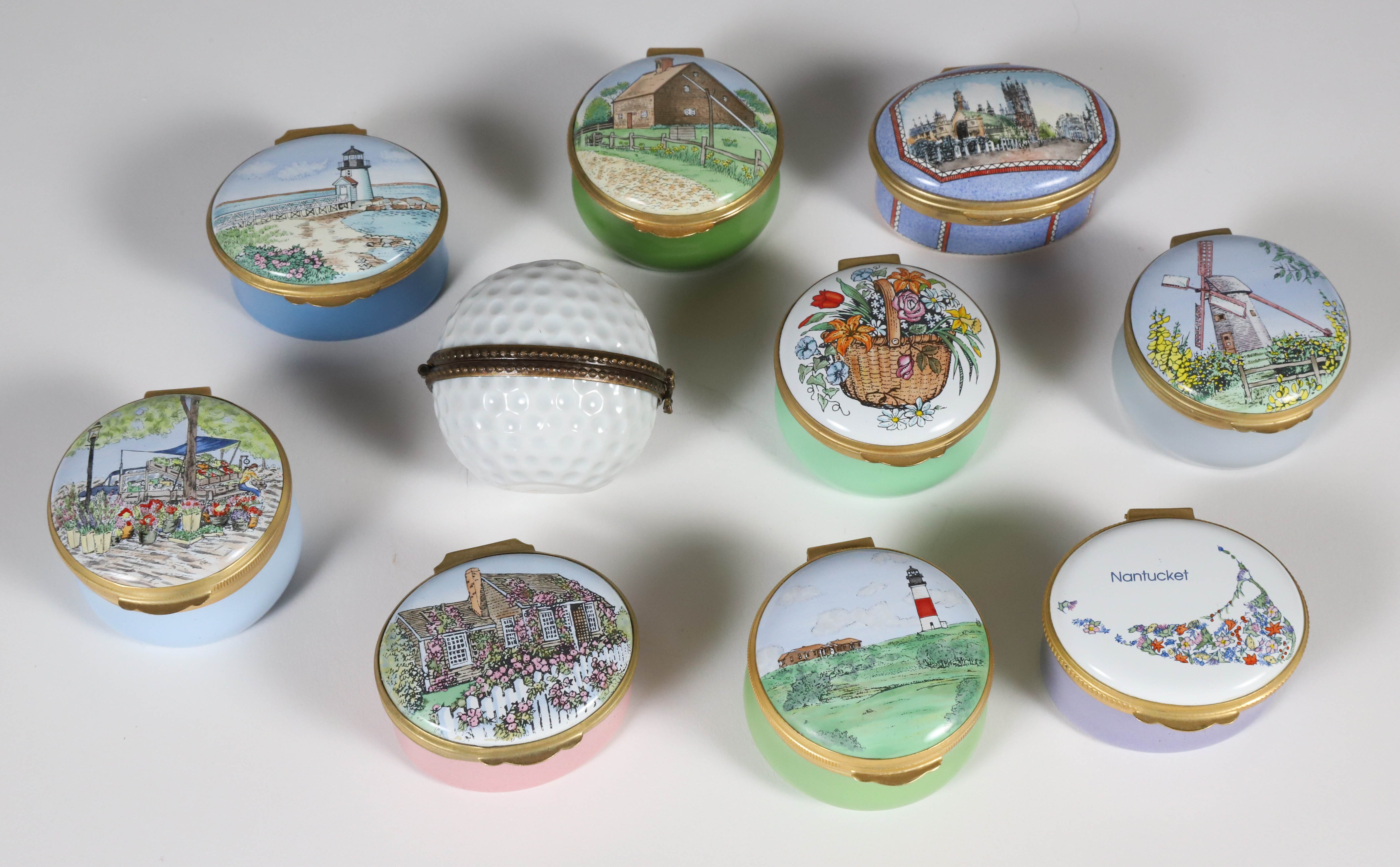 Collection of Ten Nantucket Limited Edition Enamel Boxes - Collection ...