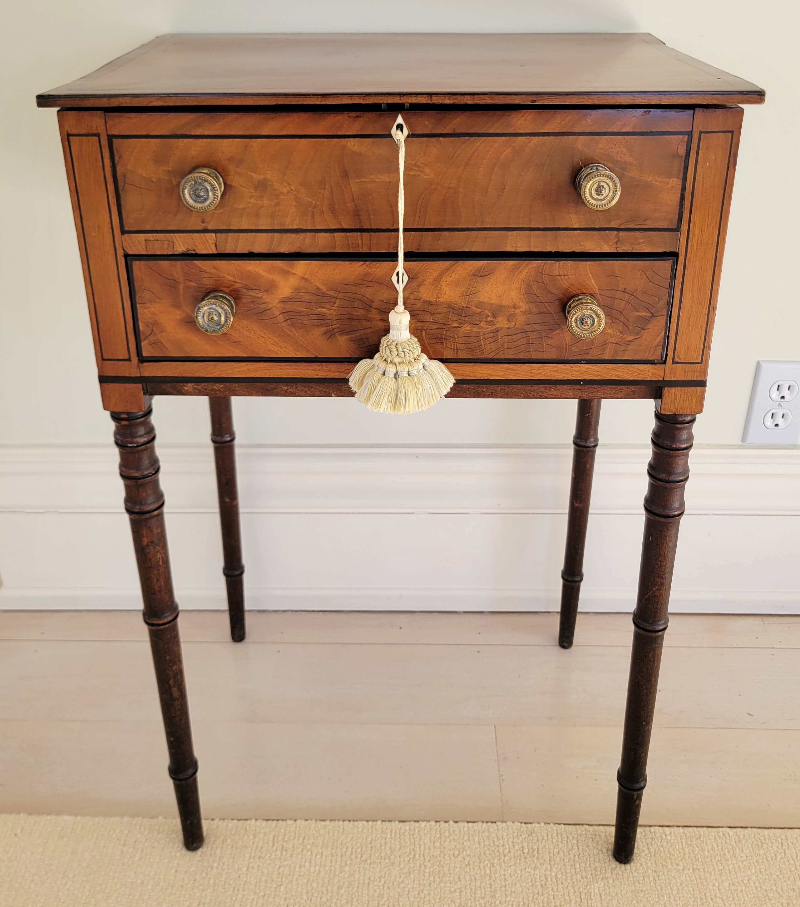 English Hepplewhite Inlaid Mahogany Work Stand 19th Century - English ...