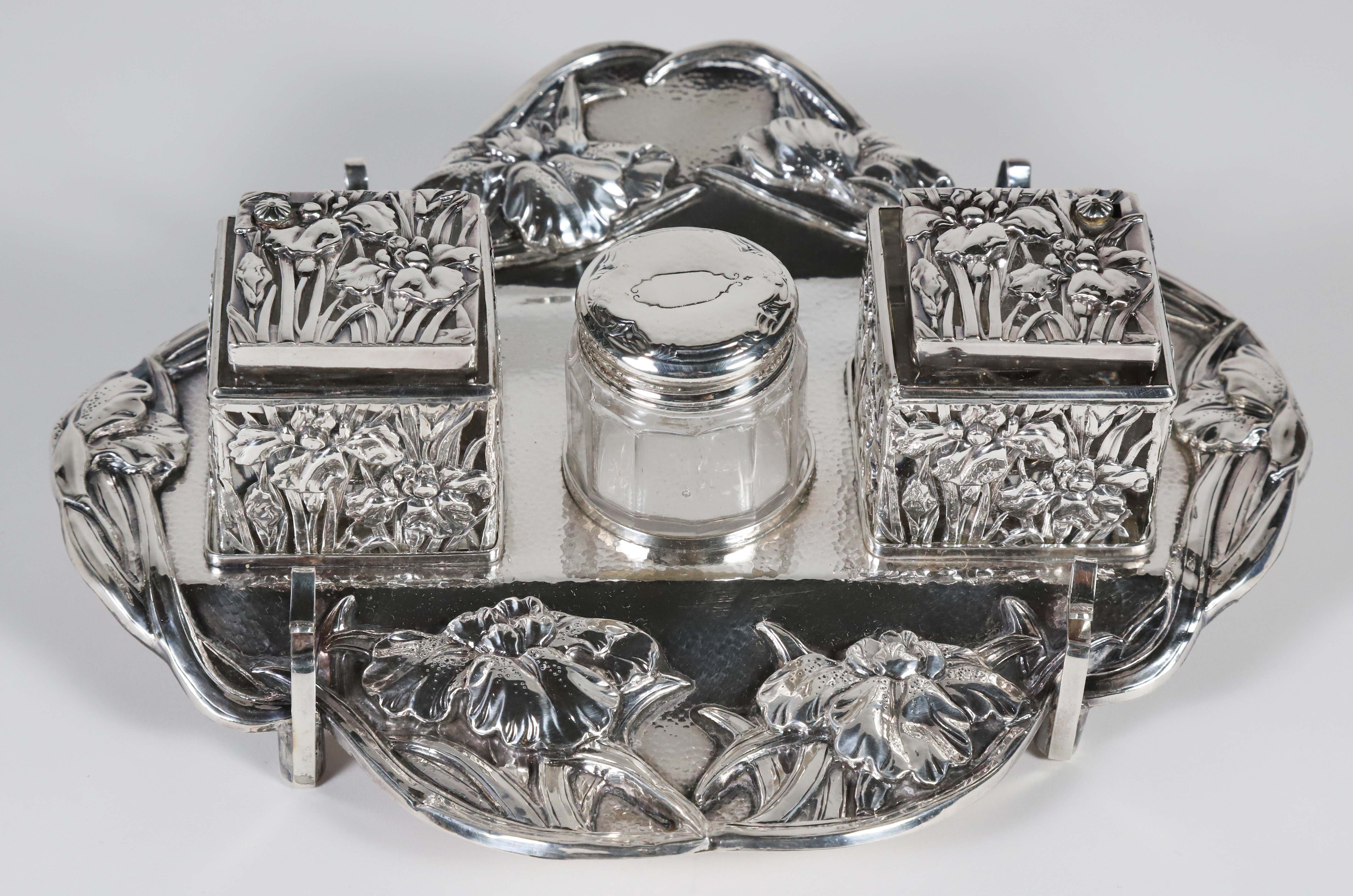Chinese Export Silver Ink Stand 19th Century - Chinese Export Silver ...