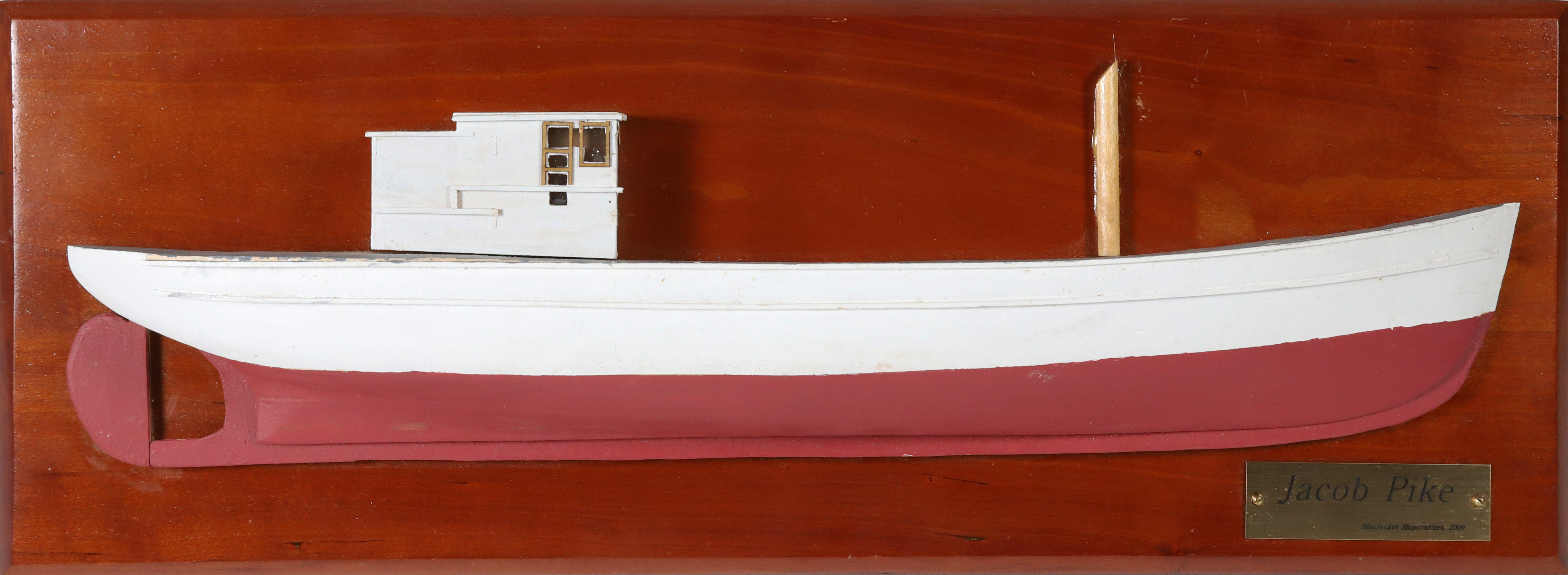 Fred Bruening Red and White Painted Half Hull on Plank "Jacob Pike ...