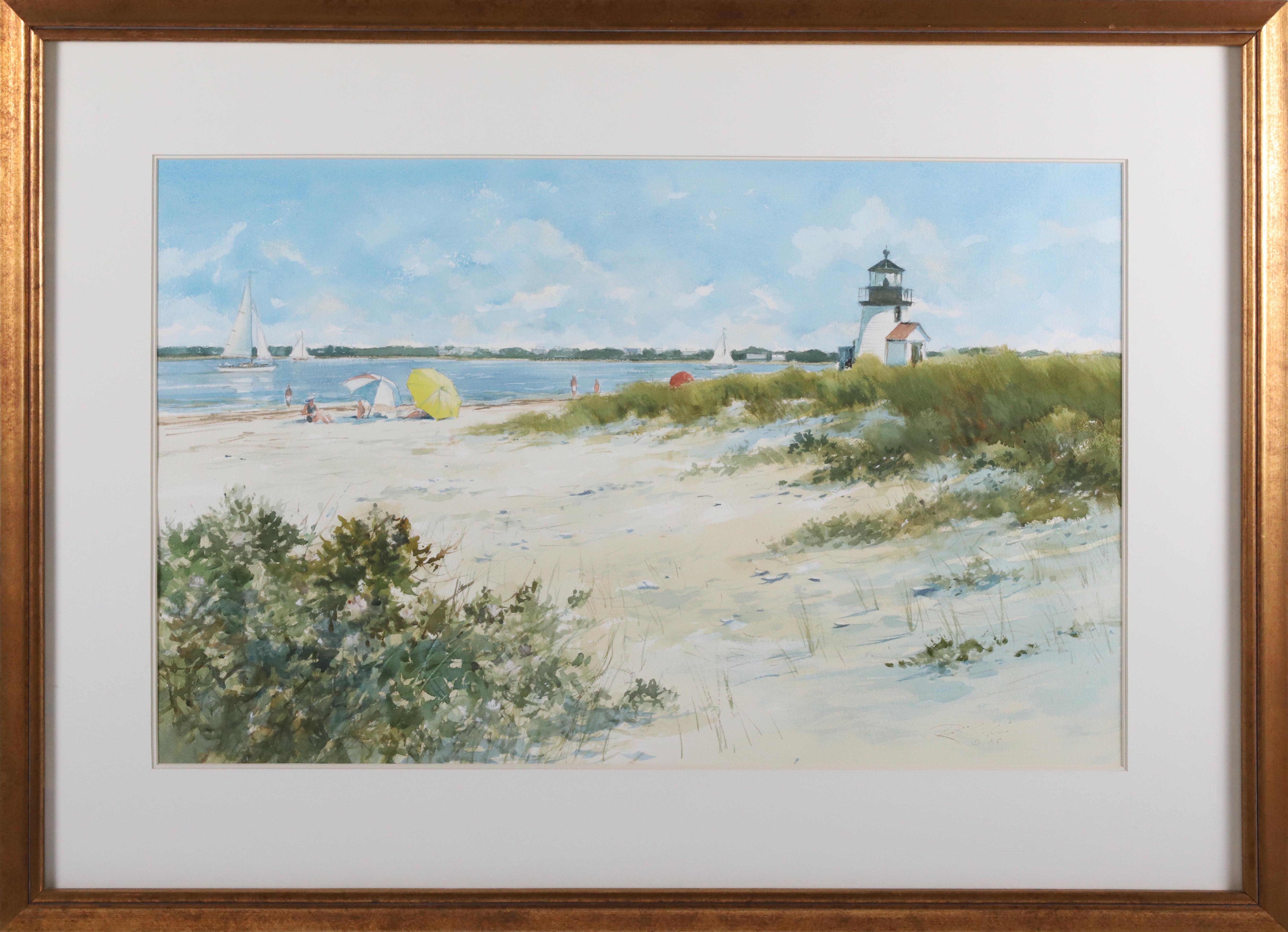 Ray Ellis Watercolor on Paper "View of Brant Point in the Summer" - Ray ...