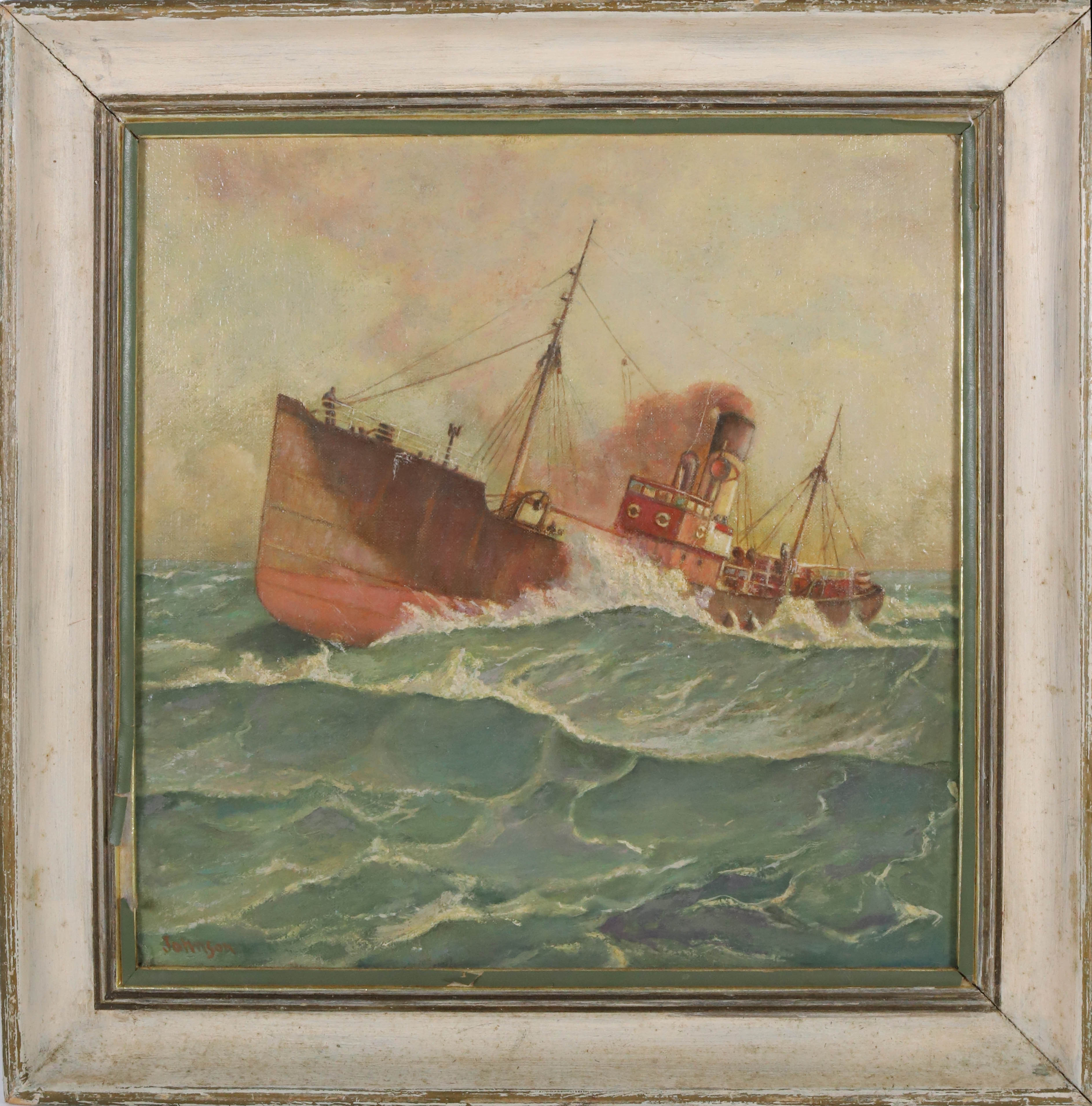 Oil on Panel "Portrait of a Beam Trawler" circa 1951 - Oil on Panel ...