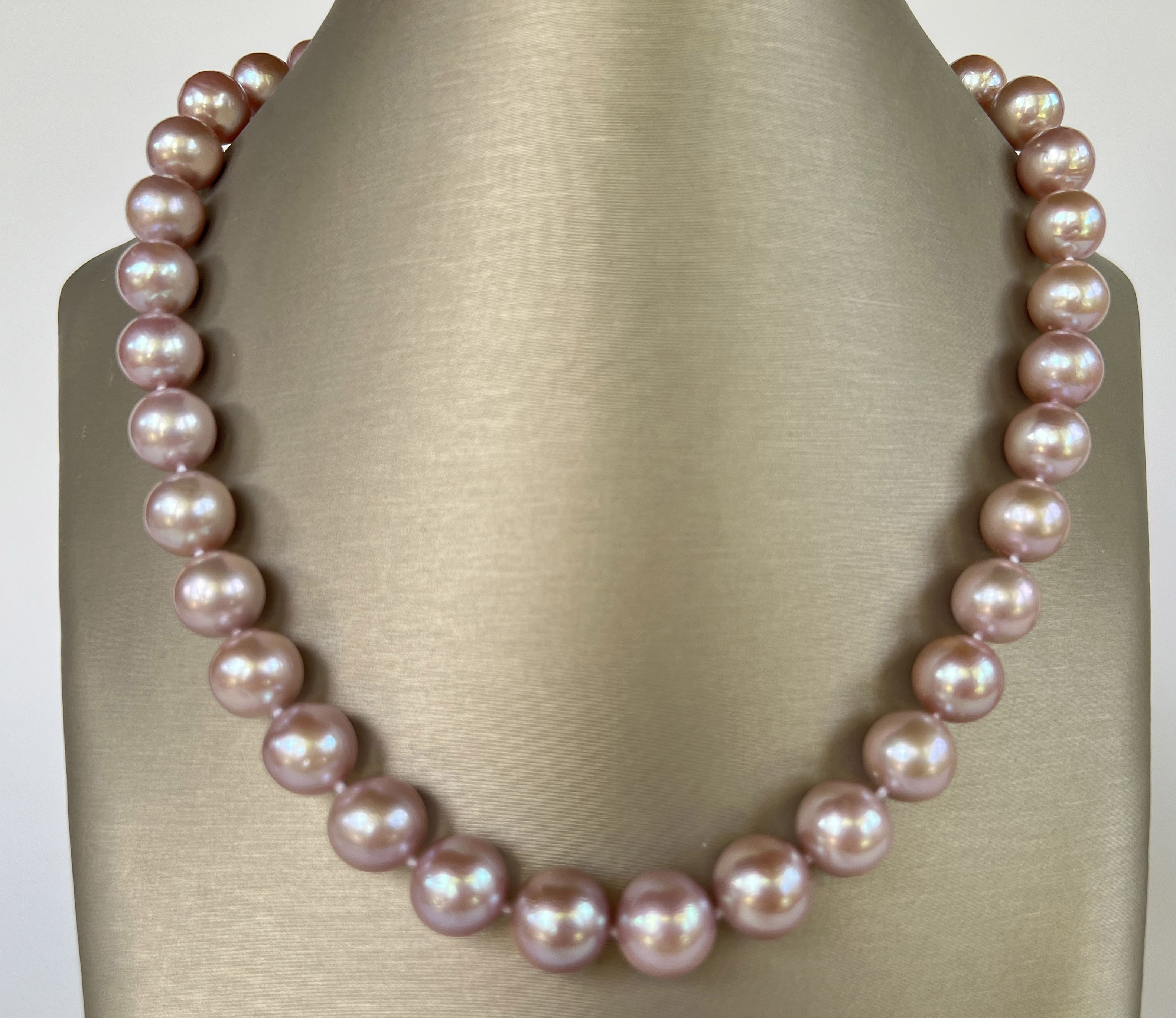 11mm x 13mm Natural Pink Fresh Water Pearl Necklace - 11mm x 13mm ...