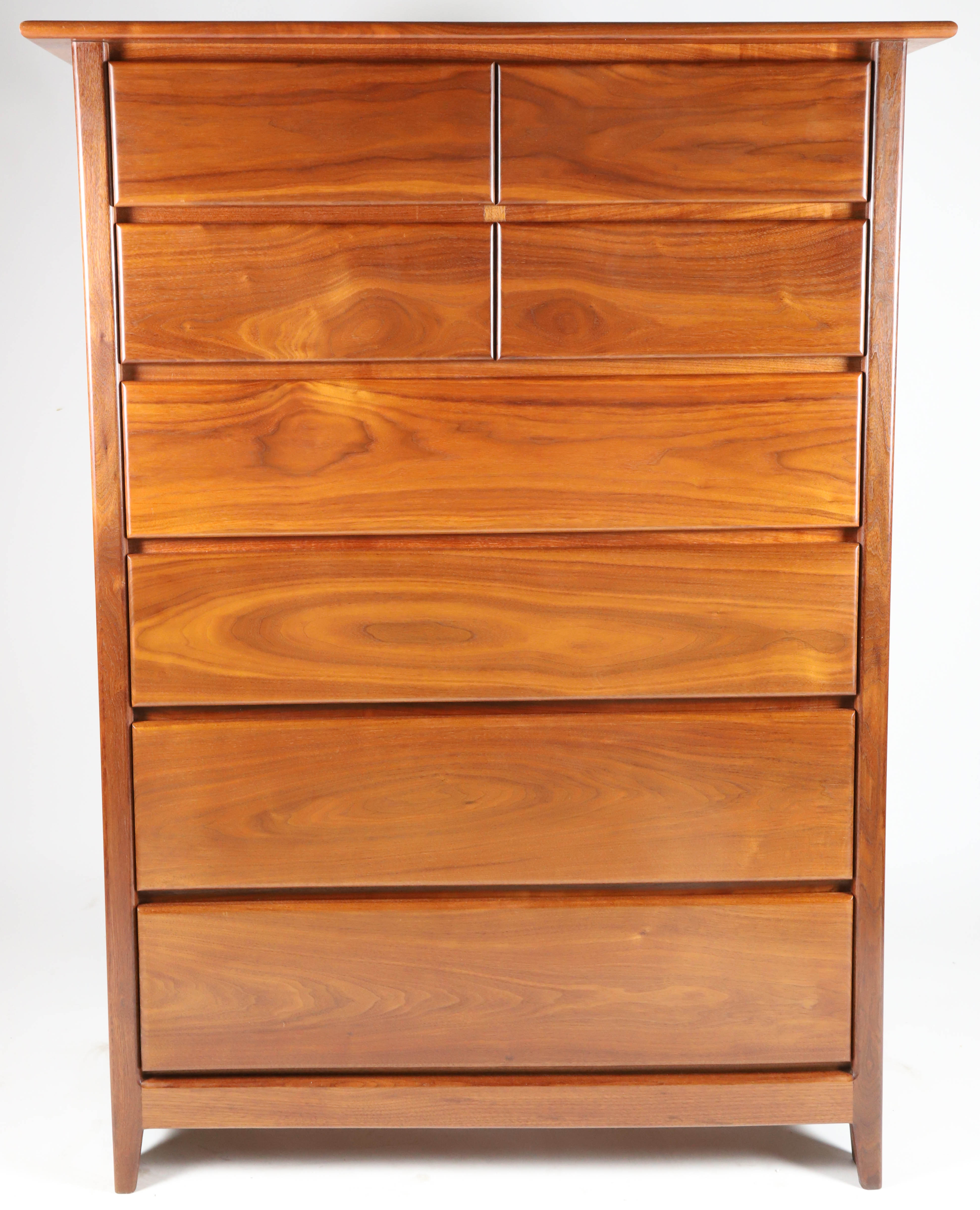 Scarce Stephen Swift Black Walnut Modern Tall Chest of Eight Drawers ...