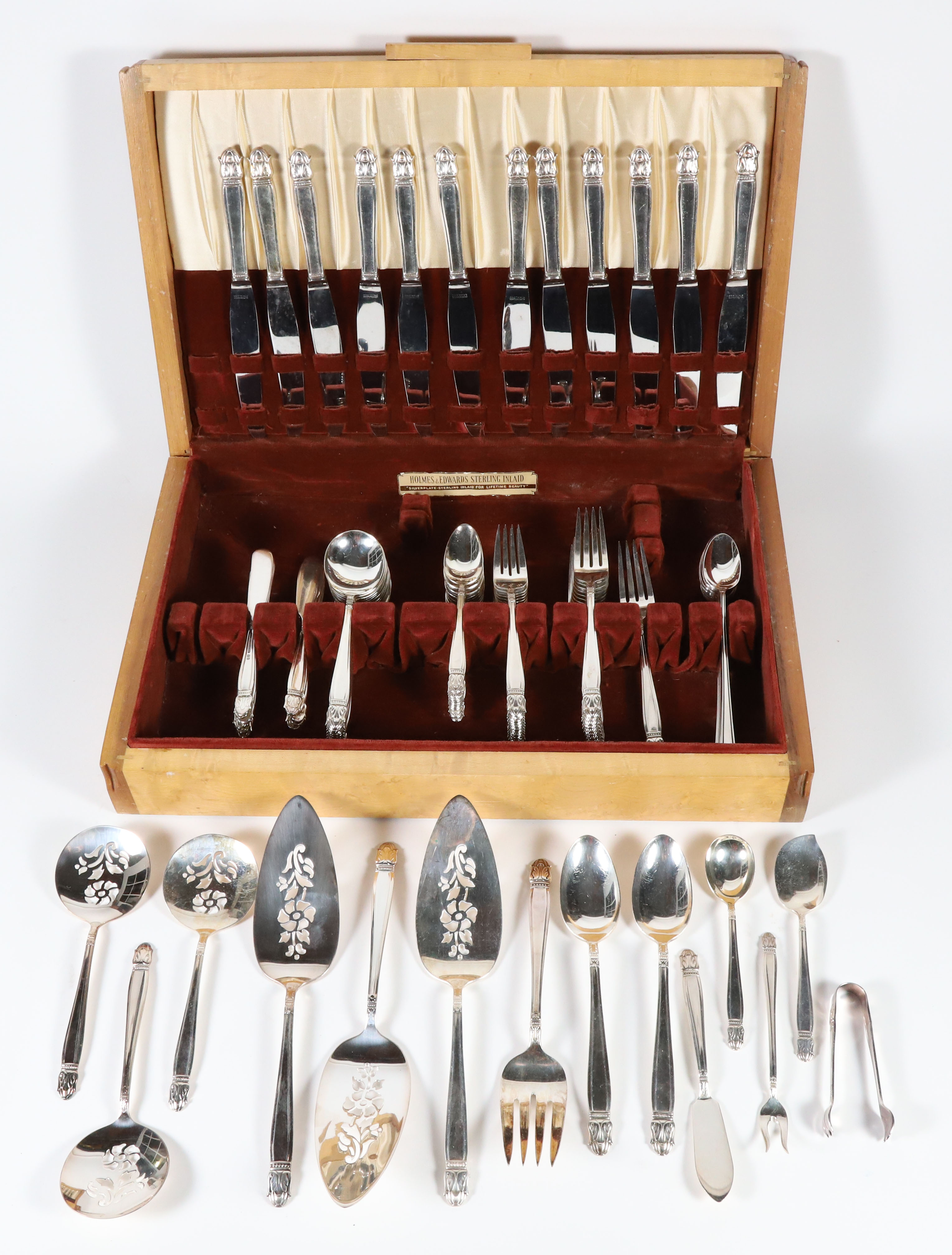 Eighty-Six Piece Set of Silver Plated Flatware in a Fitted Deco Style ...
