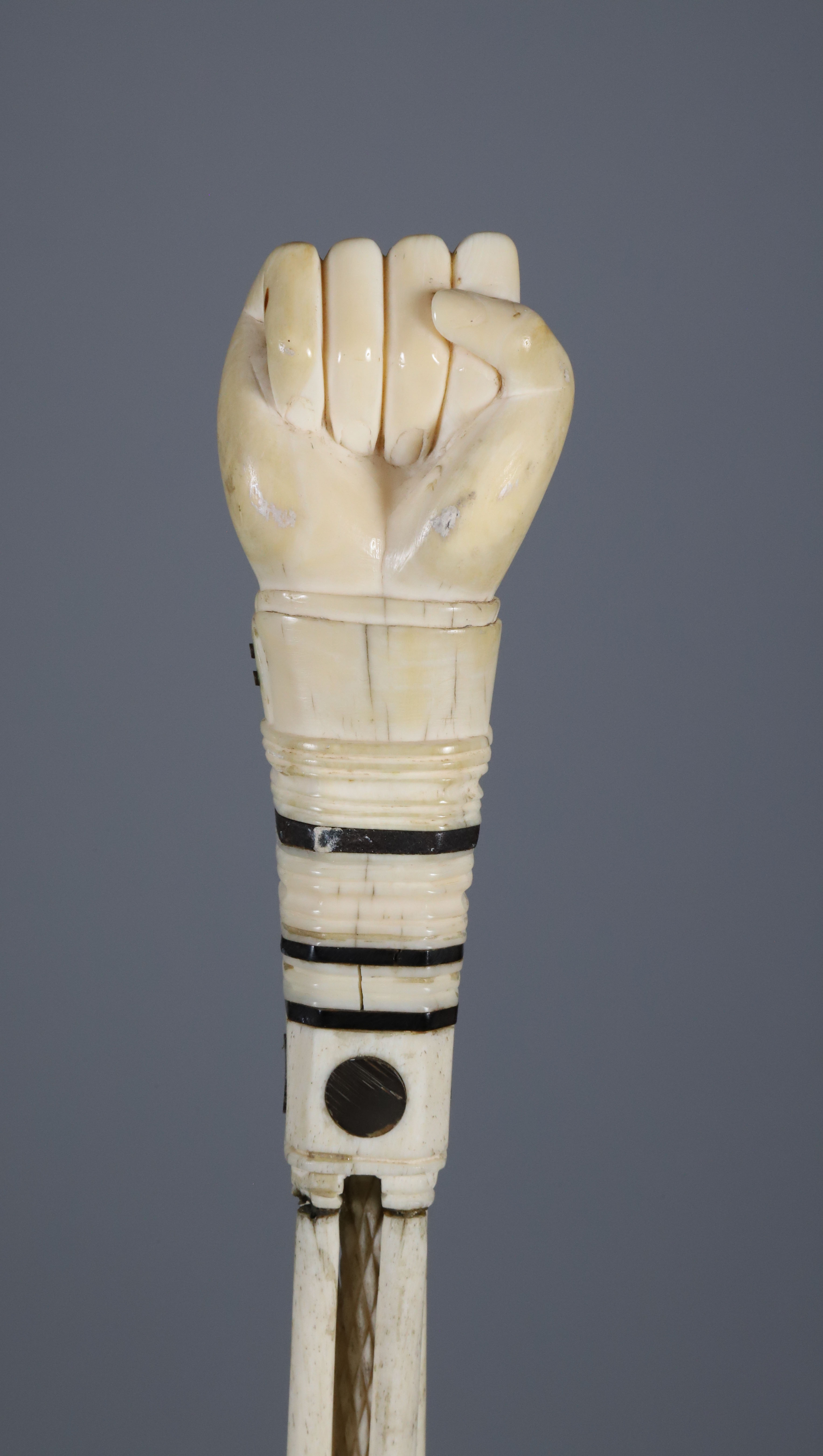 Whaler Made Architectural "Clenched Fist" Walking Stick 19th Century ...