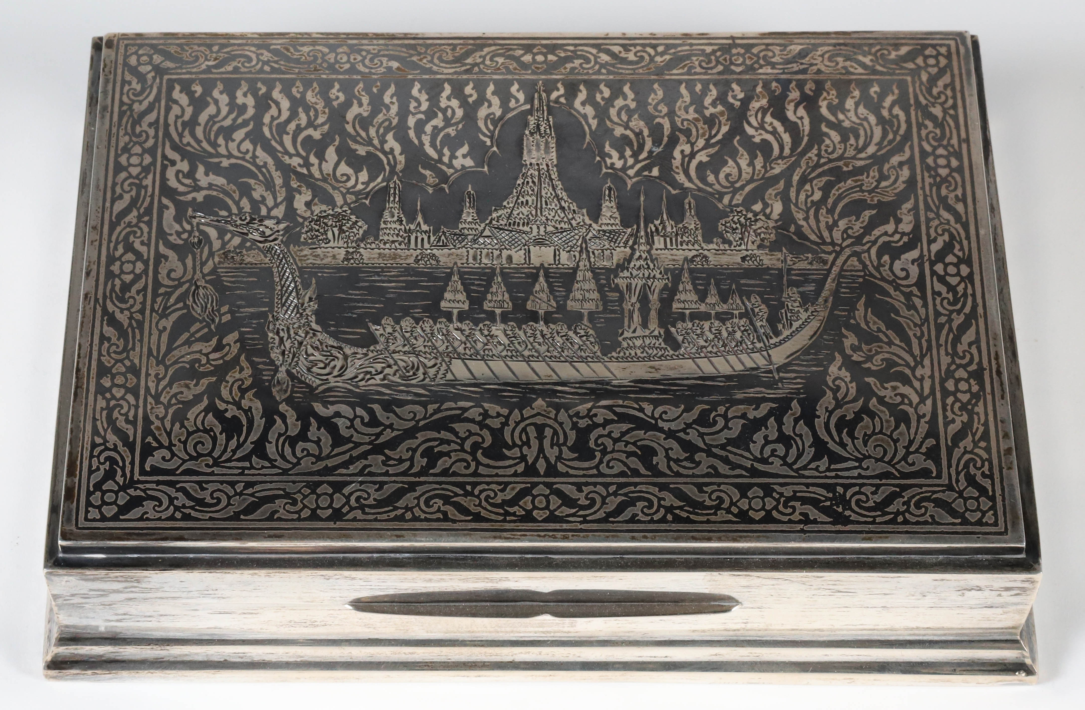 Vintage Sterling Silver Siam Divided Trinket Box - Vintage Sterling ...