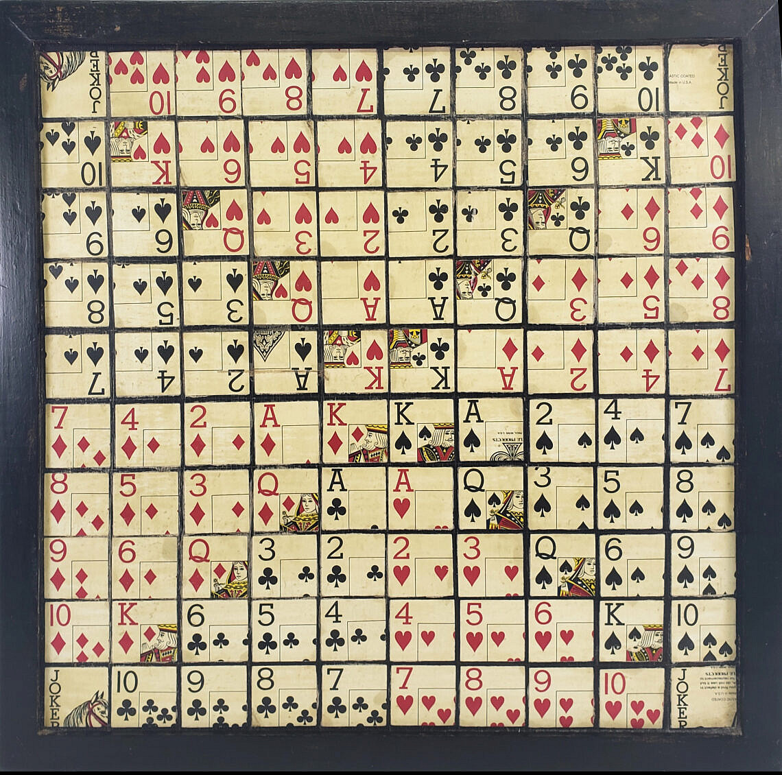 Folk Art Playing Card Game Board - Vintage Folk Art Hand Crafted ...