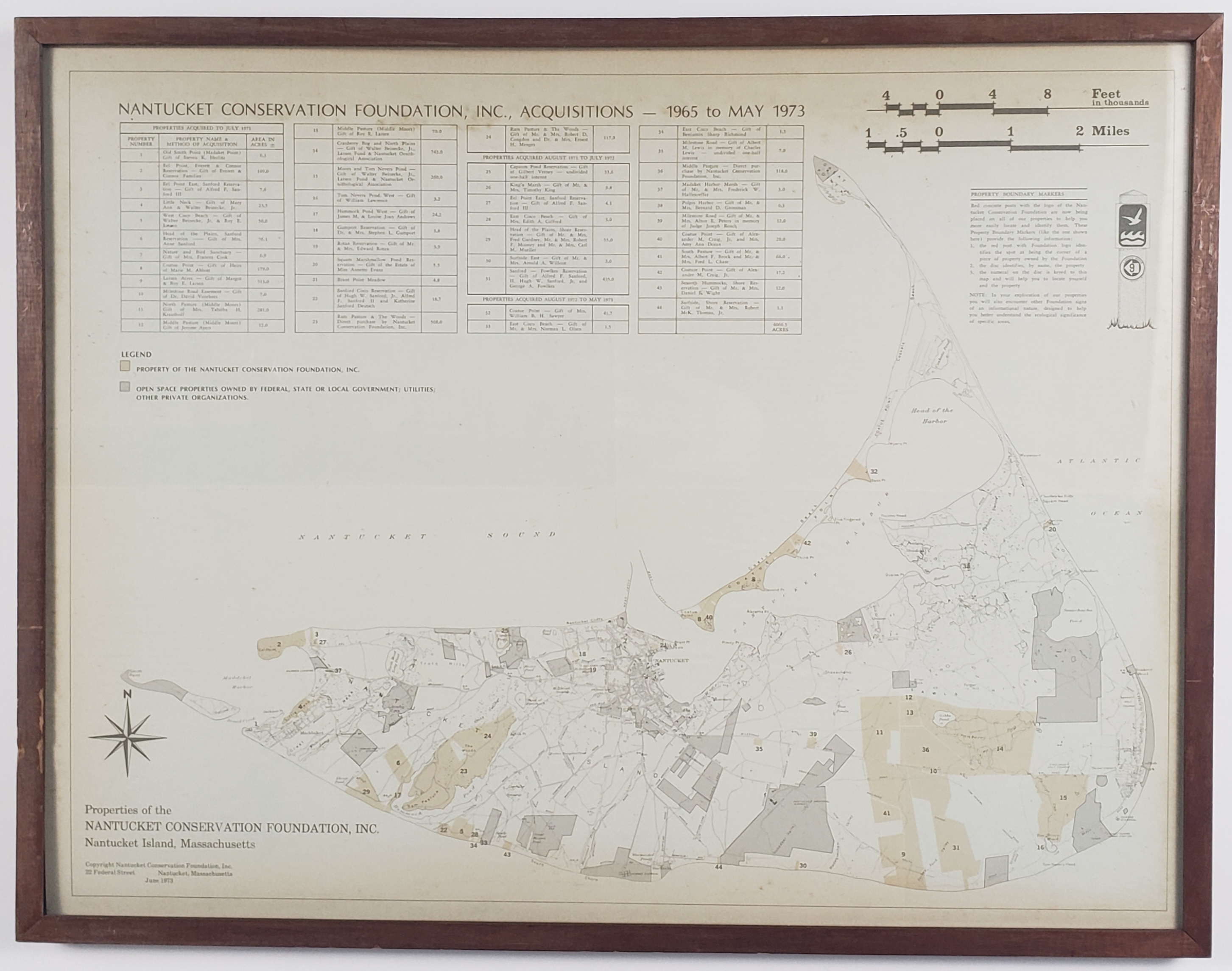 Nantucket Conservation Foundation Map - Vintage Map of Nantucket Island ...