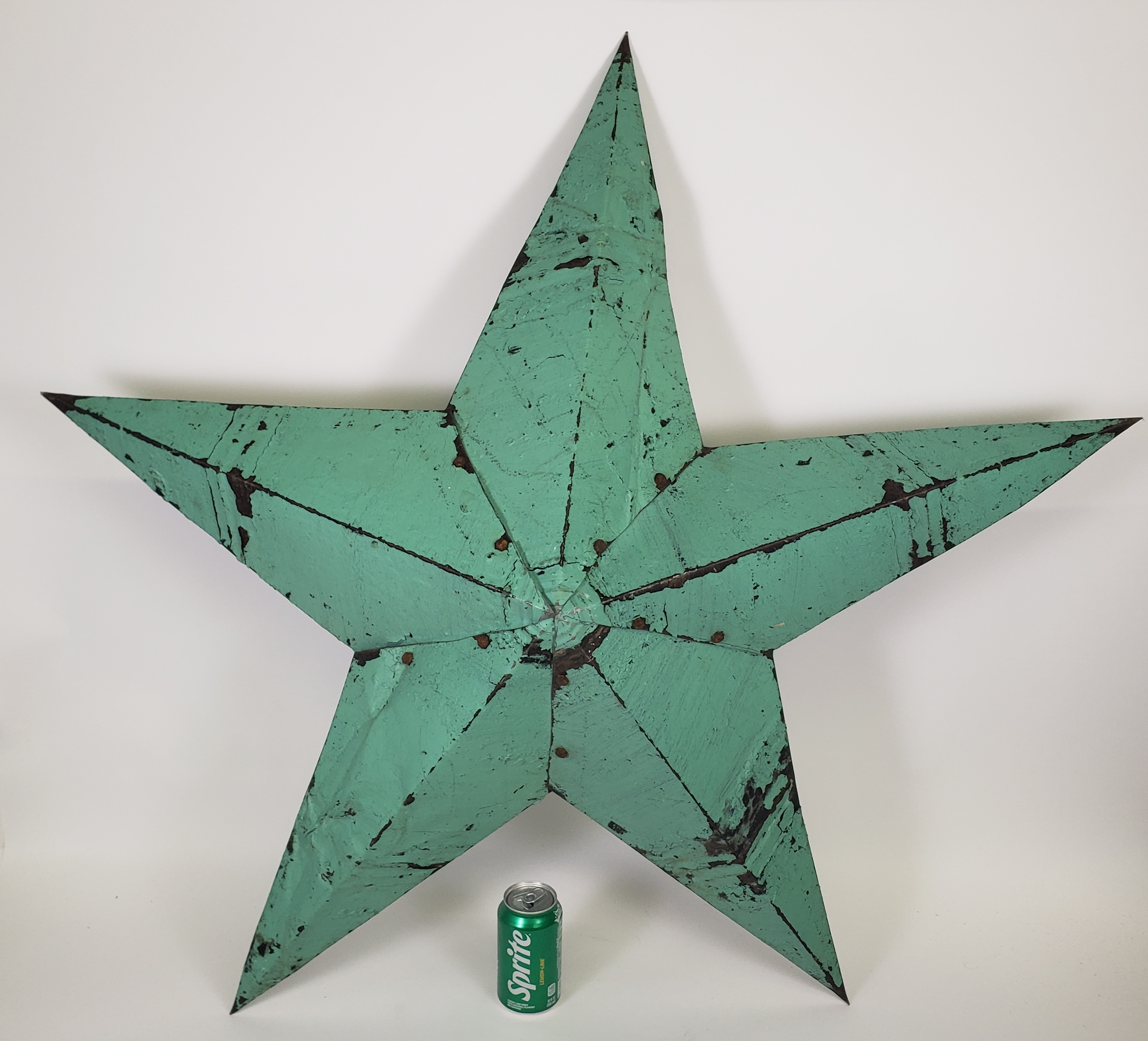 Green Painted Sheet Metal Architectural Star - Vintage Green Painted ...
