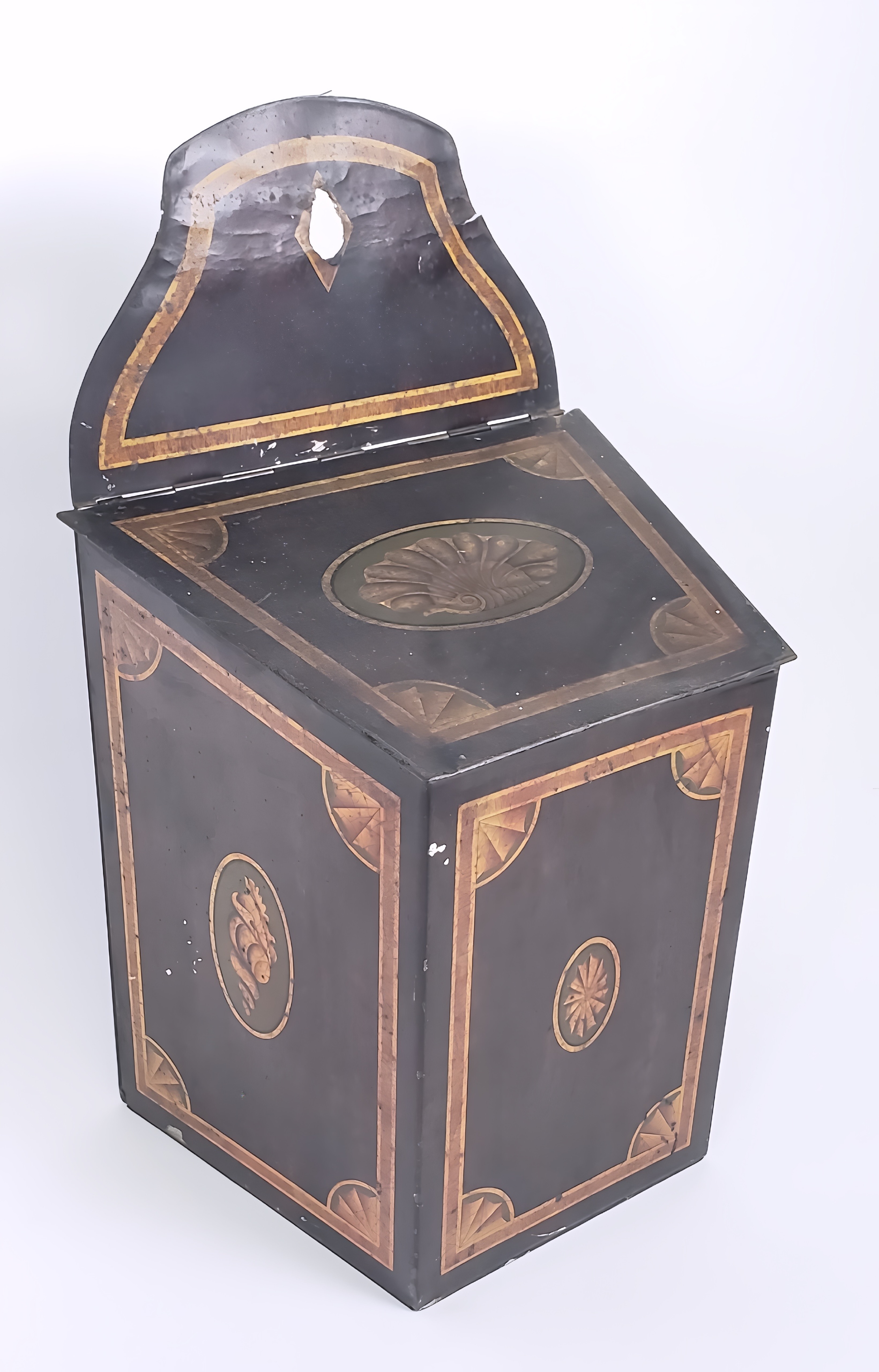 Hand Painted Regency Style Biscuit Tin - Vintage Hand Painted Regency ...
