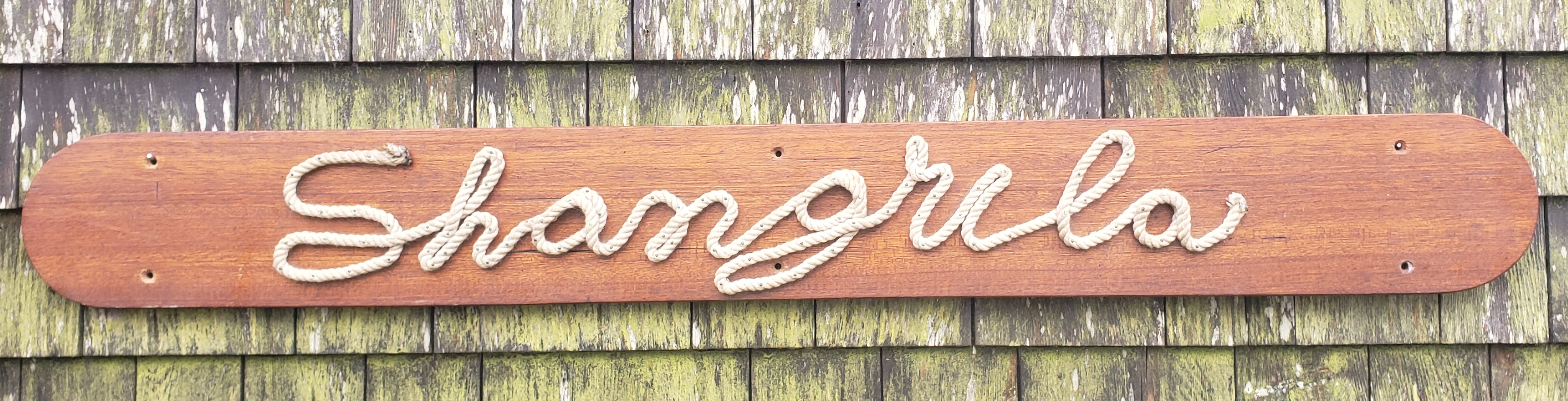 Vintage Rope Tacked Ships Quarterboard Sign - Vintage, “Shangrila ...