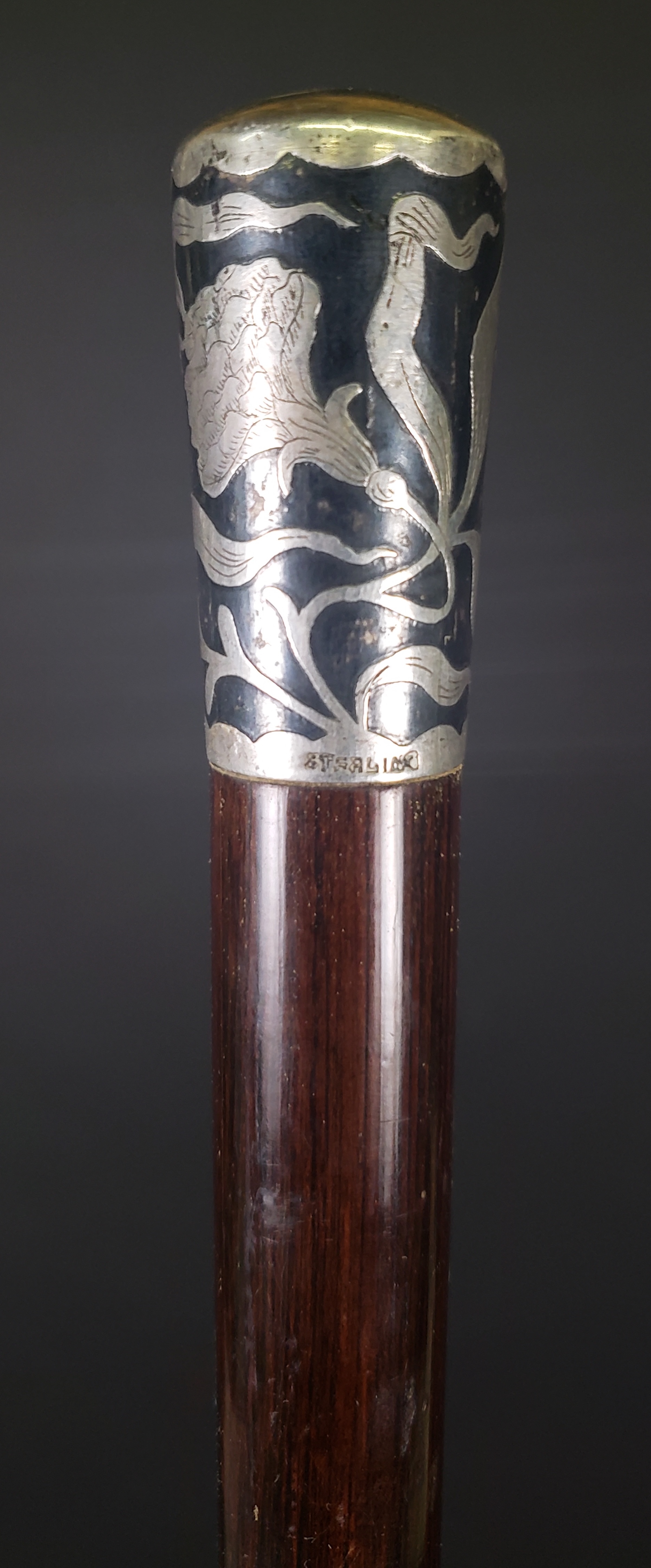 Antique Sterling Silver Knob Walking Stick - Antique Sterling Silver ...