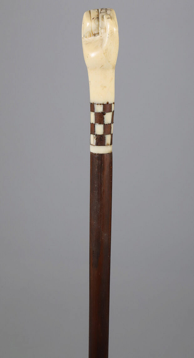 Whaler Made Clenched Fist Walking Stick Mid-19th Century - Whaler Made ...