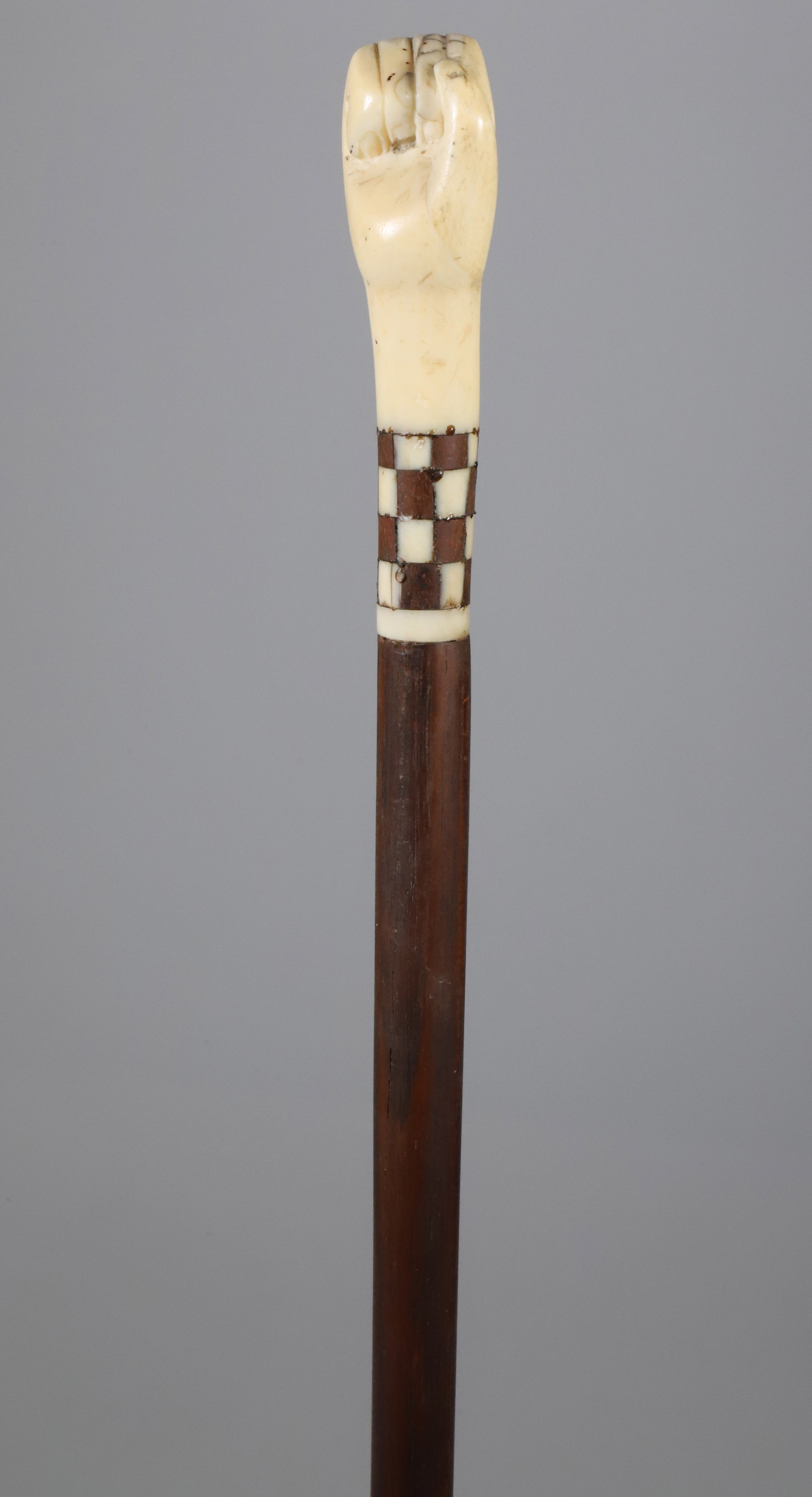 Whaler Made Clenched Fist Walking Stick Mid-19th Century - Whaler Made ...