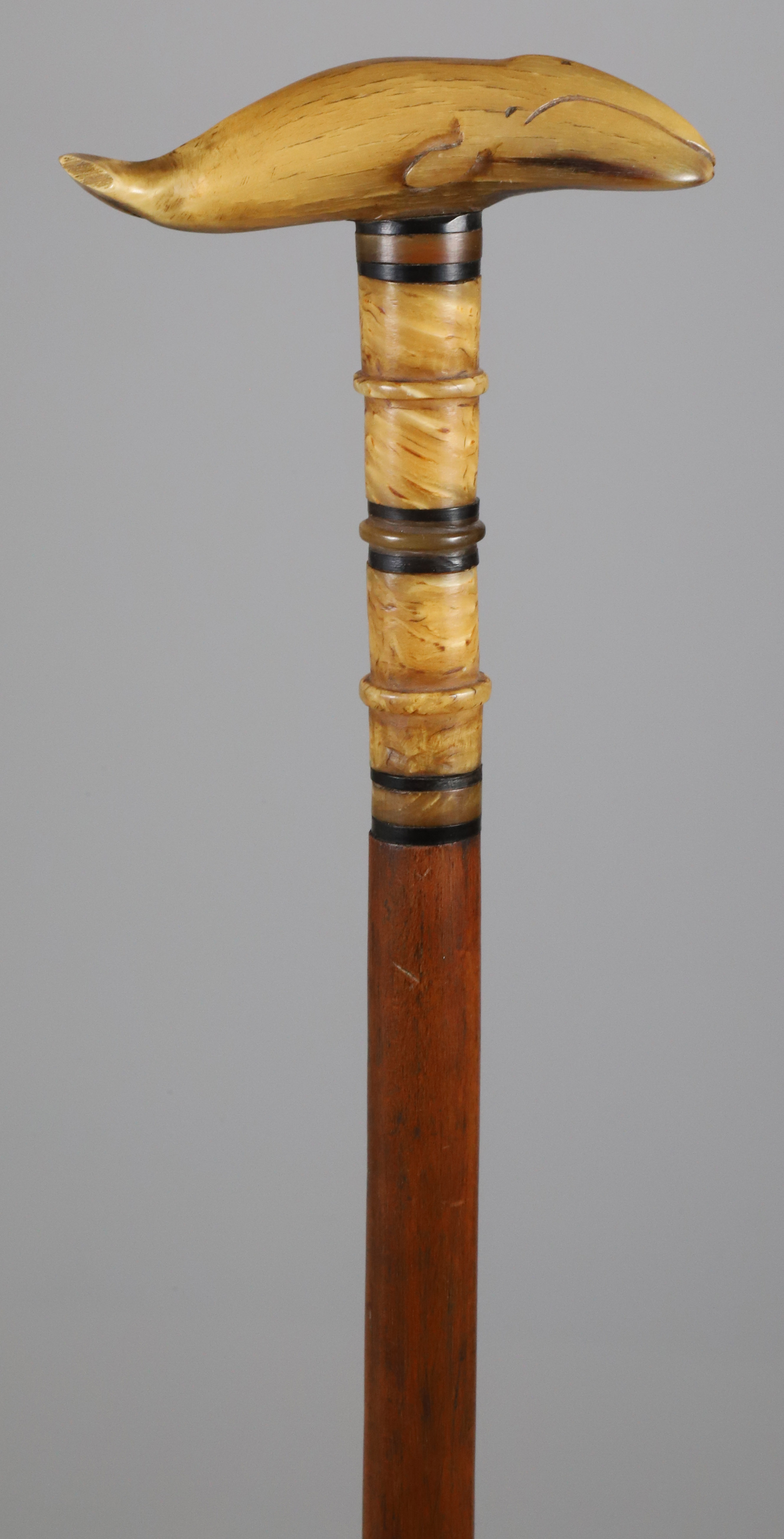 Unique Whaler Made Cane circa 1850-1860 - Unique Whaler Made Carved ...