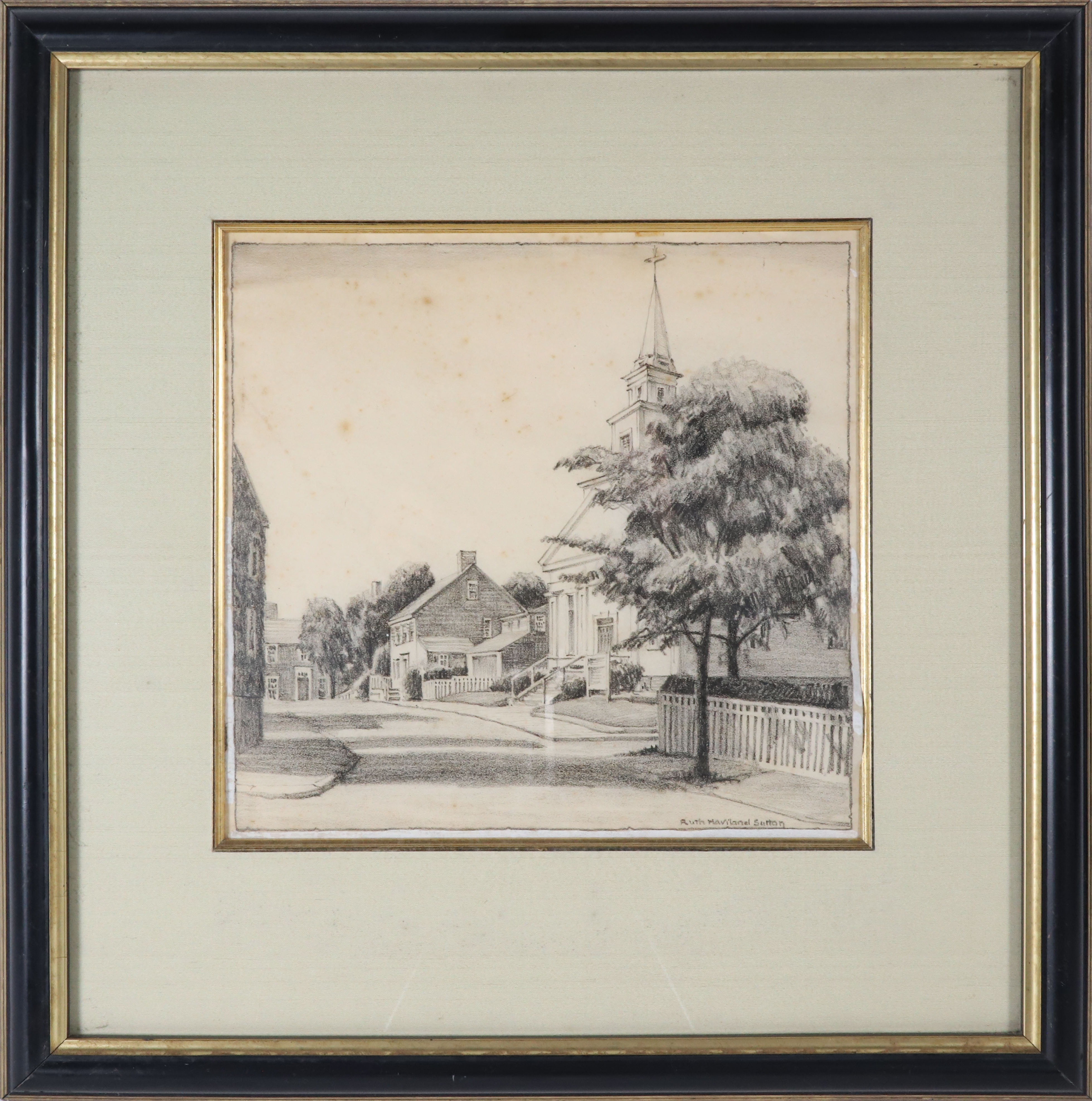Ruth Haviland Sutton Mixed Media on Paper "Summer Street Nantucket ...