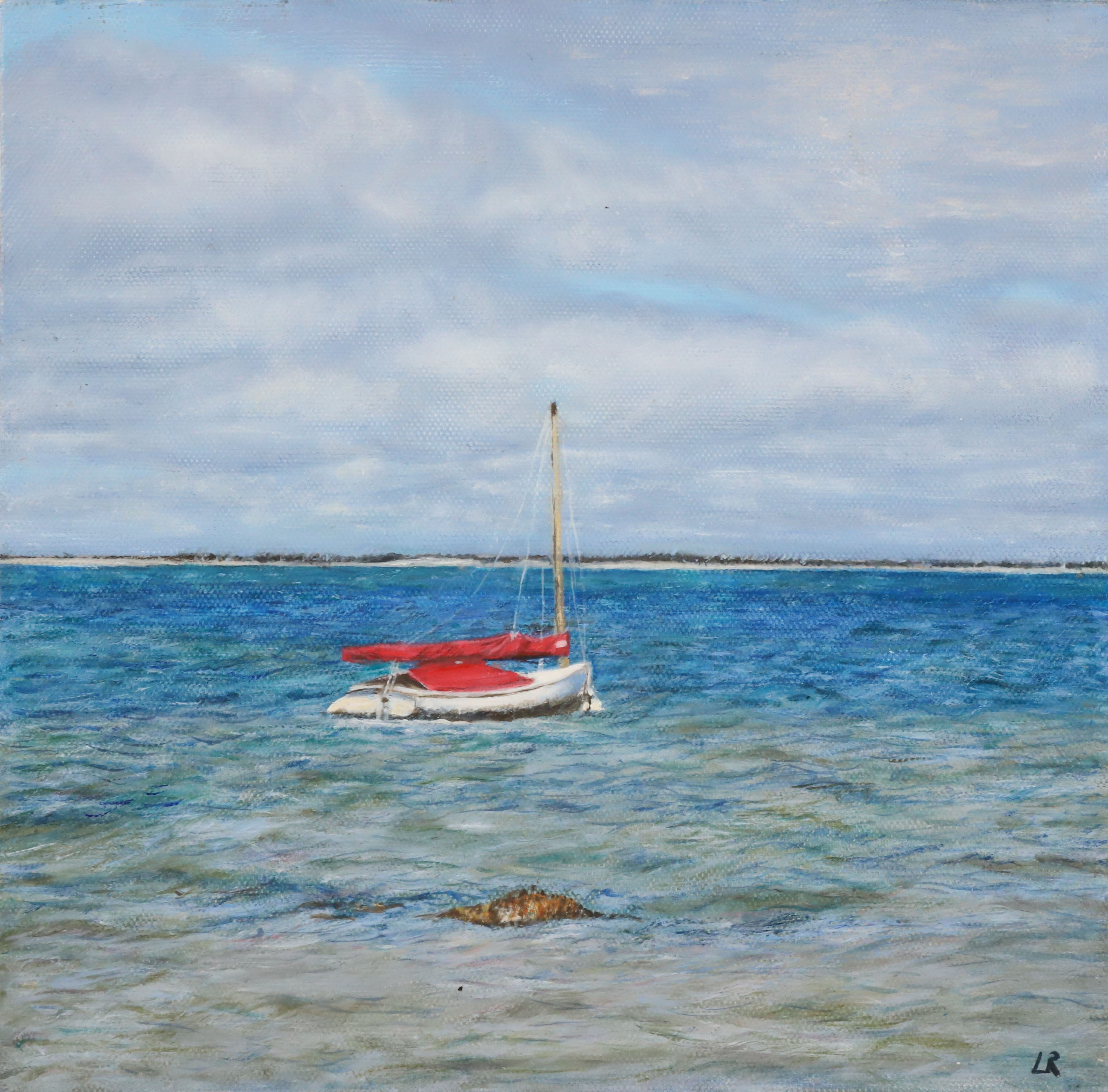 Lenka Rubenstein Oil on Linen "Blue-Hulled Sailboat" - Lenka Rubenstein ...