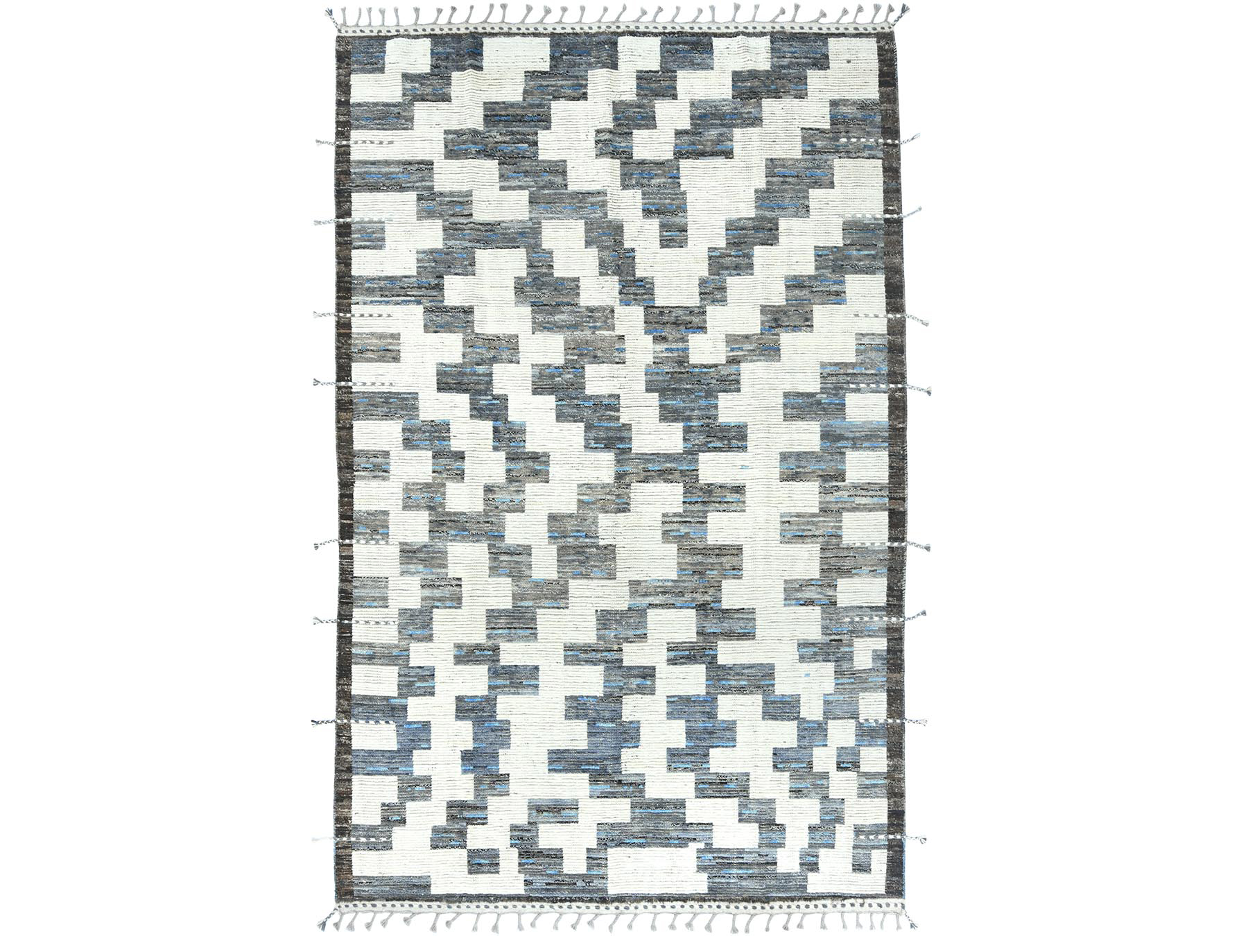Fossil Grey Ben Ourain Style Moroccan Berber Oriental Carpet - Fossil ...