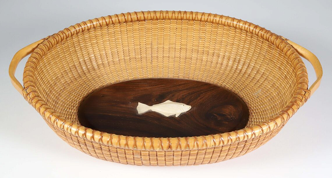 Jean M. Valerio Shallow Double Handle Nantucket Basket Tray circa 20003 ...